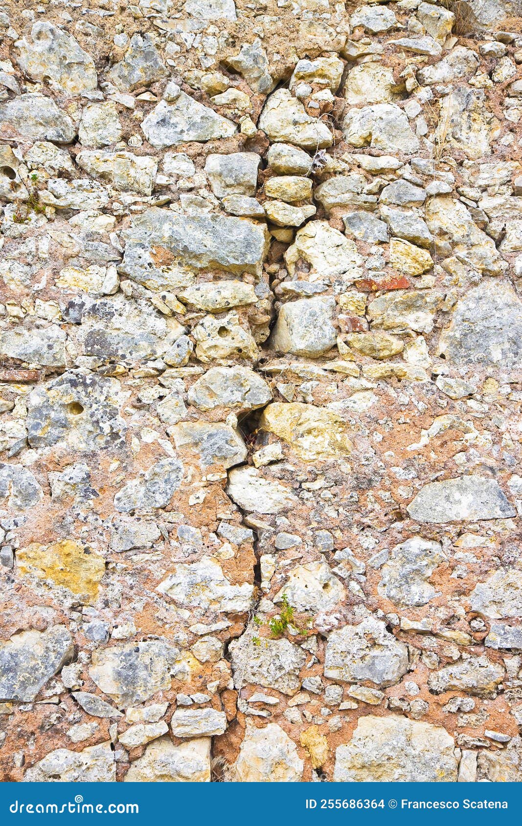 Deep Crack in Old Stone Wall - Concept Image Stock Photo - Image of ...