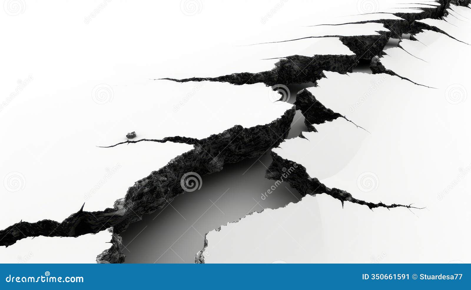 Deep Cracks Splitting Black and White Terrain Stock Image - Image of ...