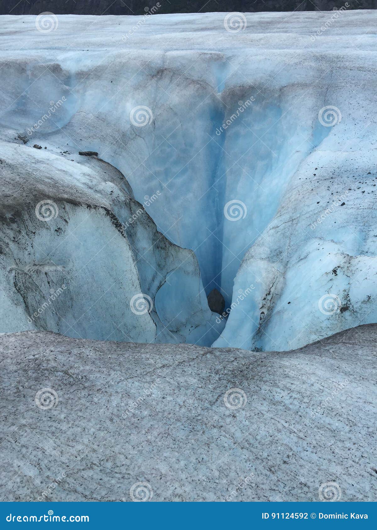 A Deep Crevice in a Glacier Stock Photo - Image of watern, view: 91124592