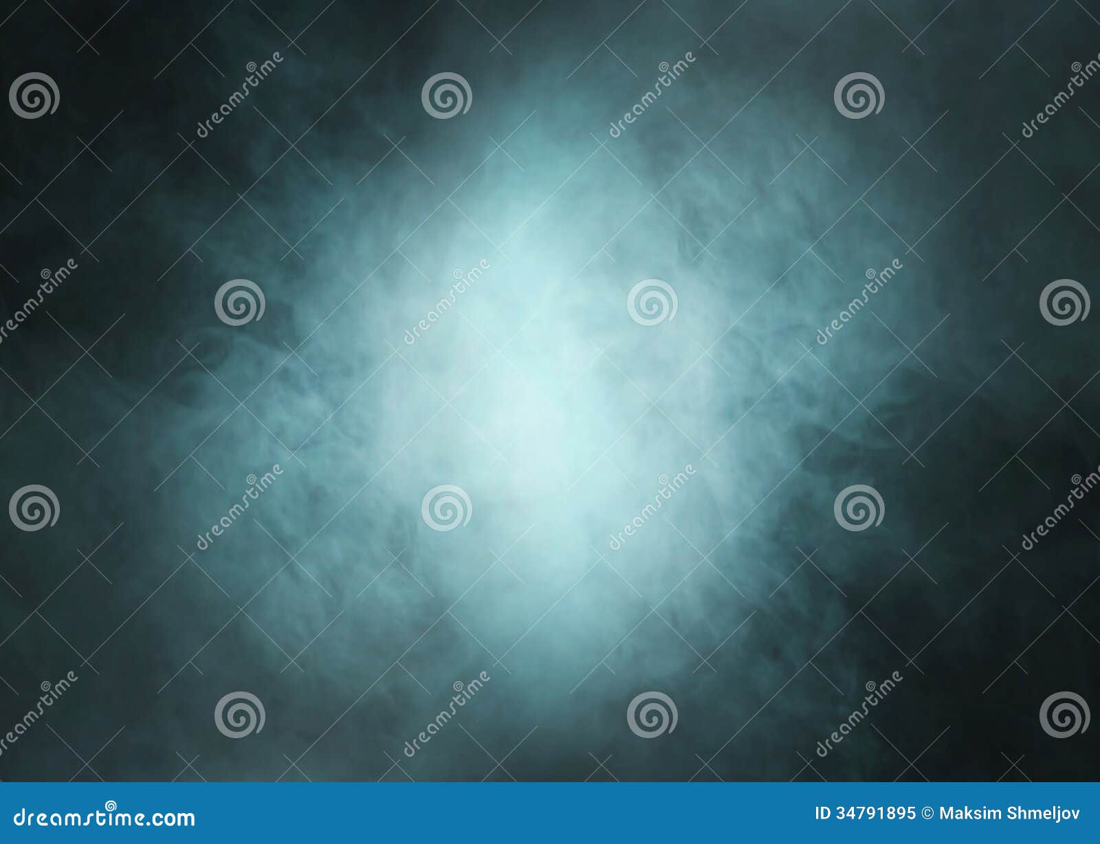Deep Cyan Smoke Background With Light In Center Stock Image ...