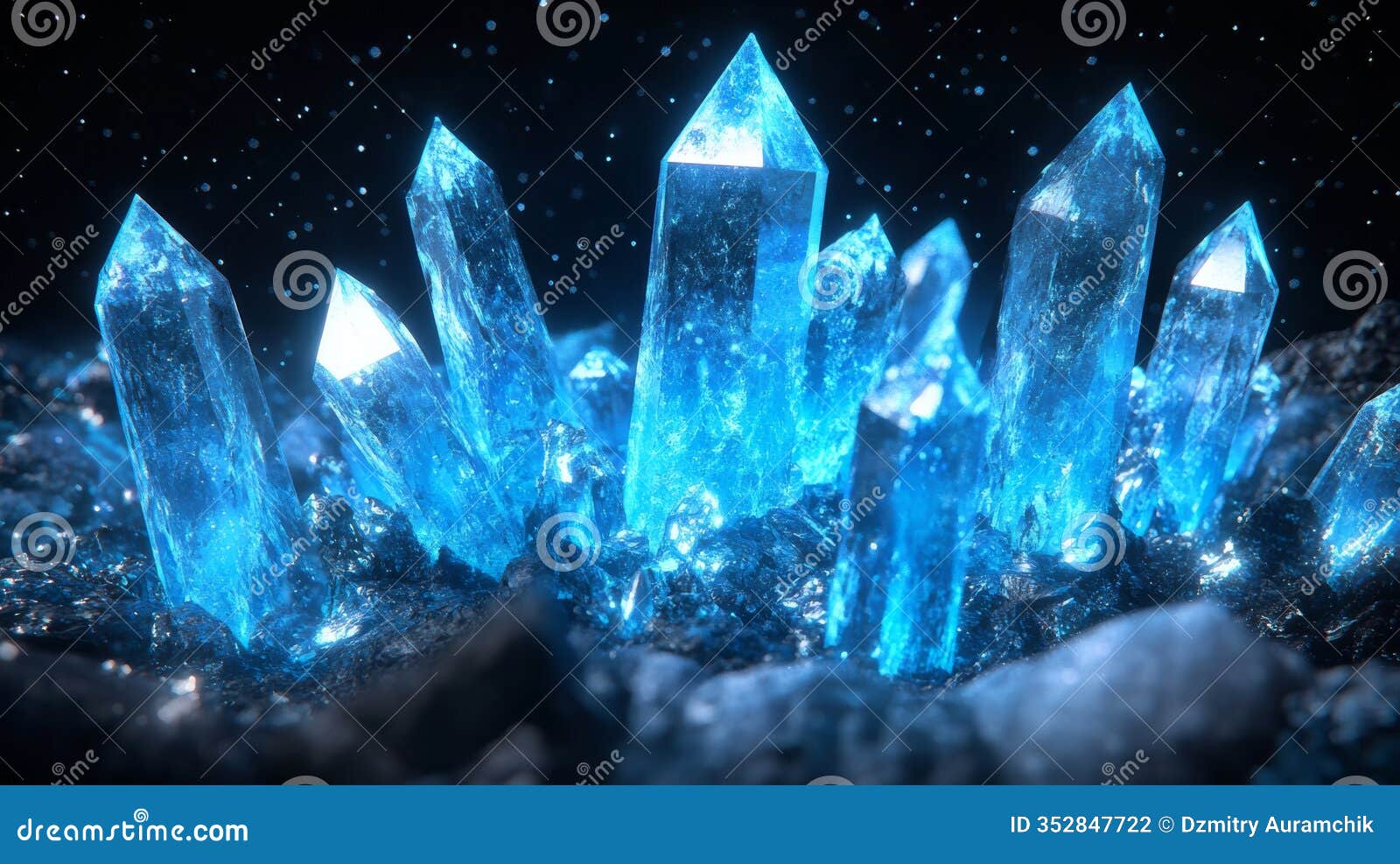 A Deep, Dark Cave that Shines with Crystals Embedded within Its Walls ...