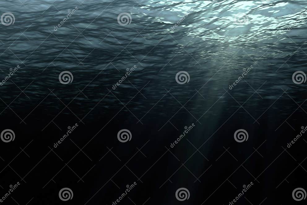 Deep Dark Ocean Waves from Underwater Background Stock Image - Image of ...
