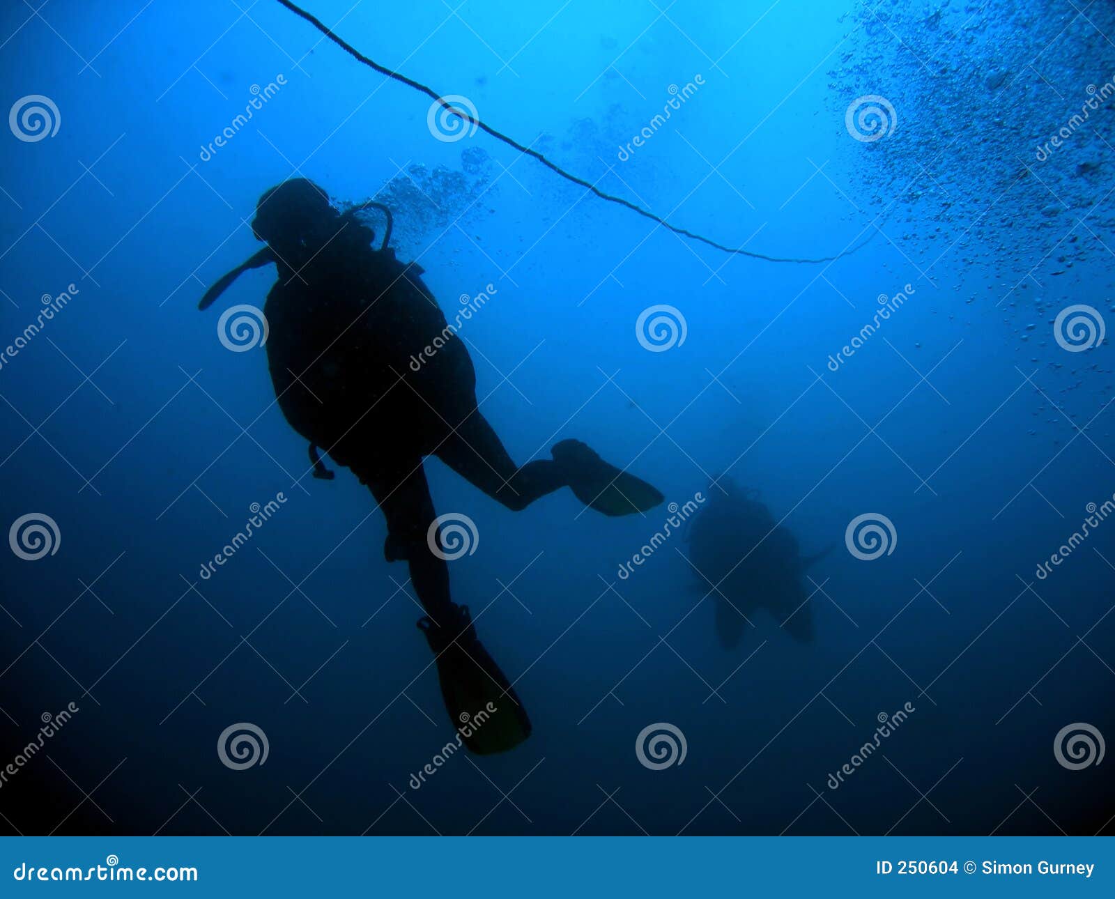 Deep Dark Place Scuba Divers Philippines Stock Photo - Image of holiday ...