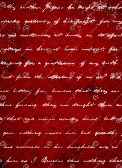 Deep Dark Red Grunge Background with White Script Writing Stock Image ...