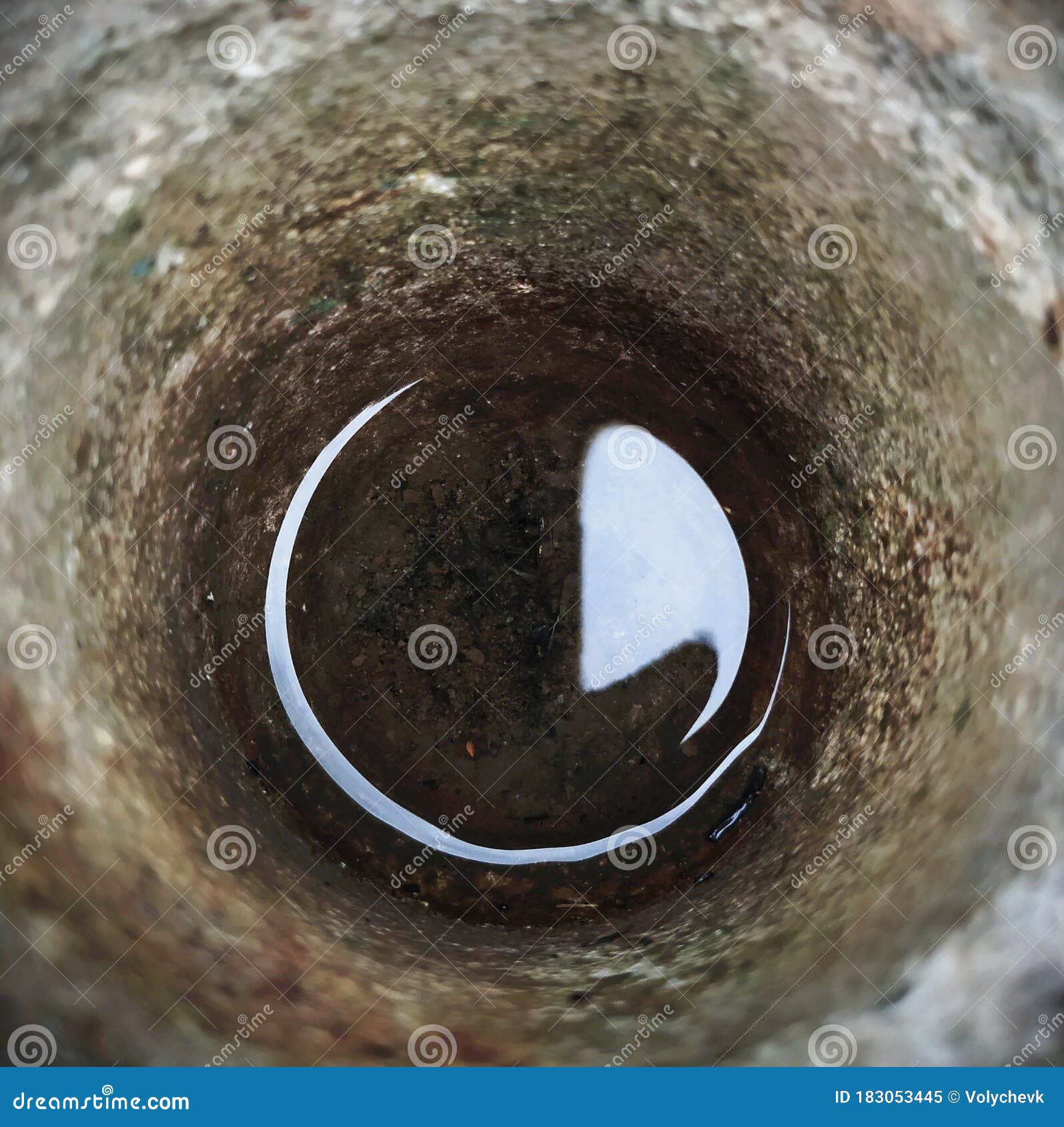 Deep Dark Well with Water Rock Stock Image - Image of dark, rock: 183053445