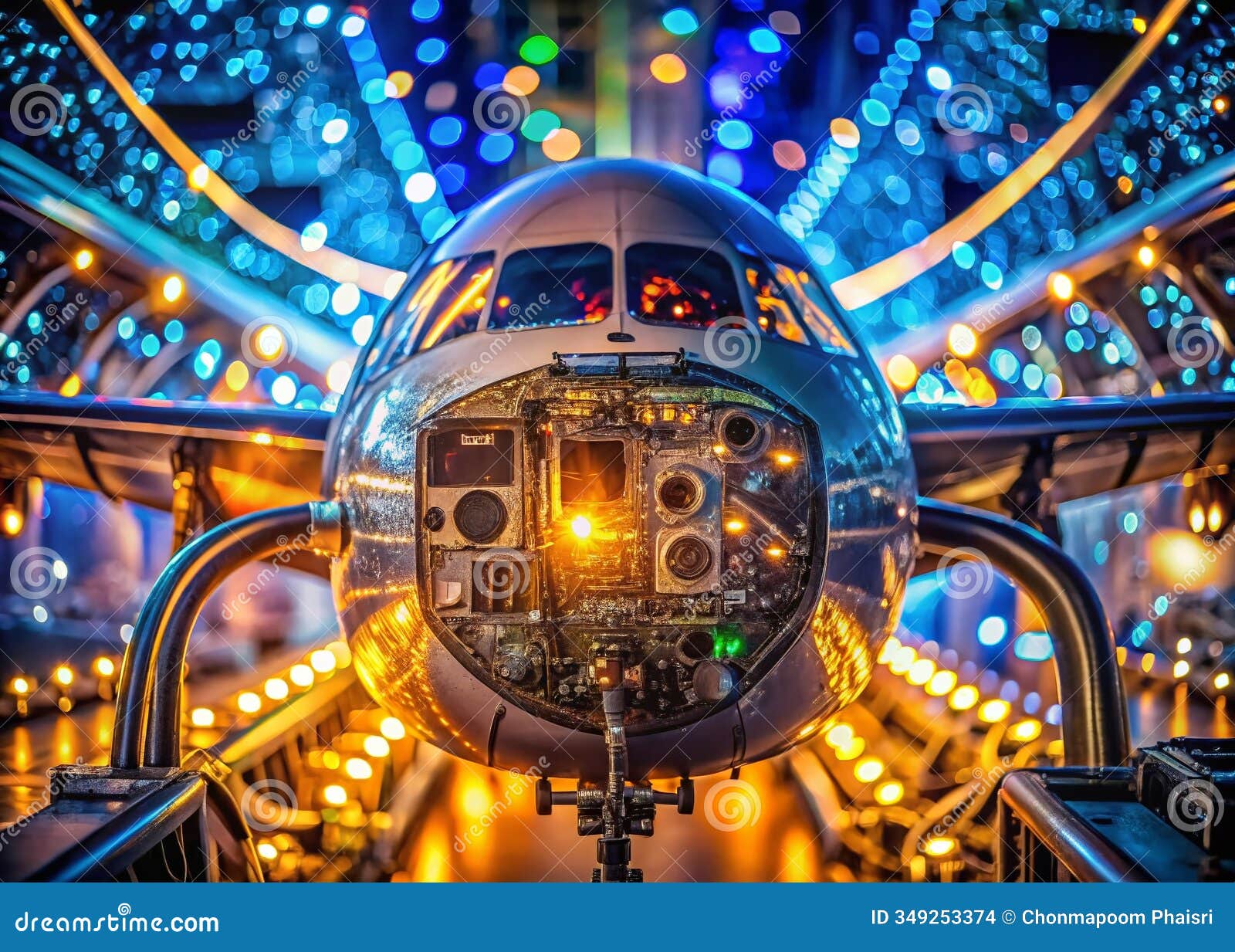 A Deep Dive into the Intricate Wiring and Electronics of an Airplane Fuselage a CloseUp ...