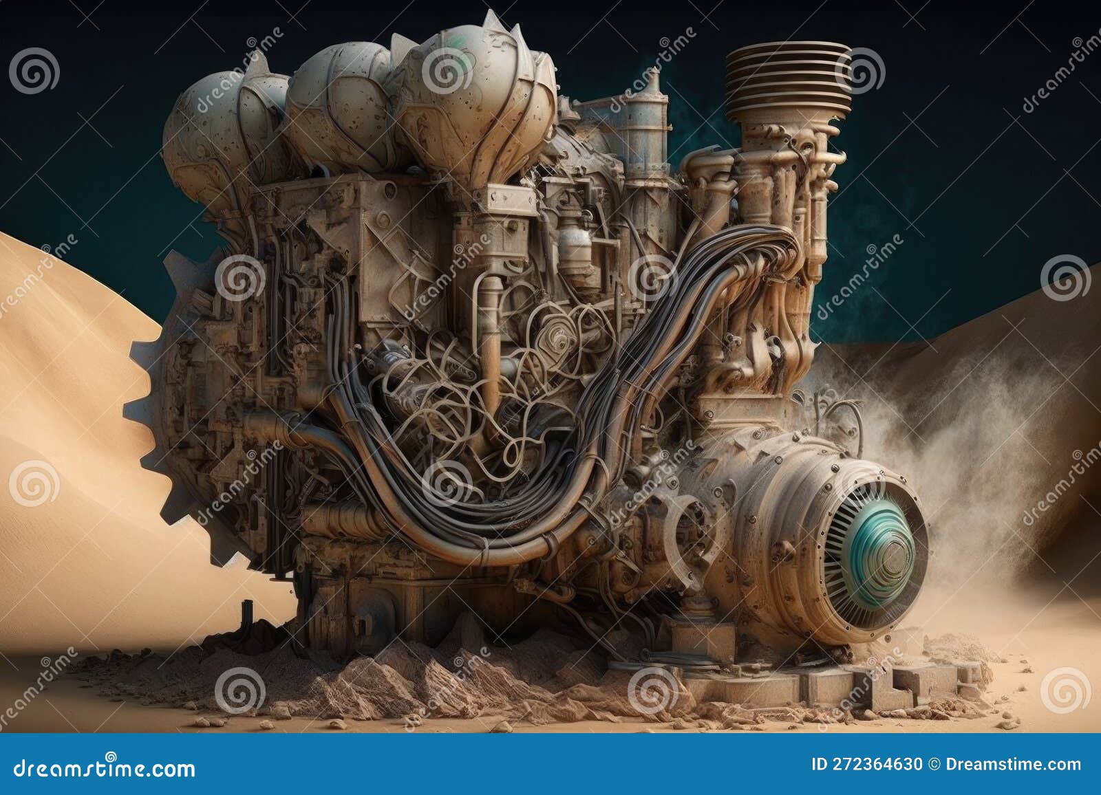 Deep in Earth Engine with Top Oil Pumps Movement Stock Illustration ...