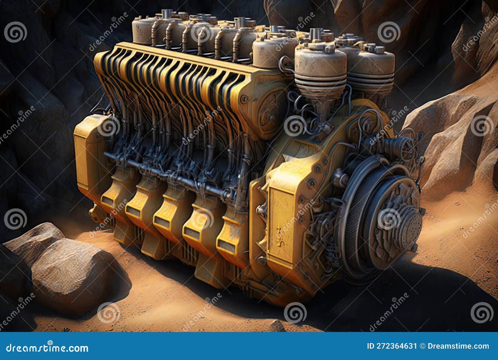 Deep in Earth Engine with Top Oil Pumps Movement Stock Image - Image of ...