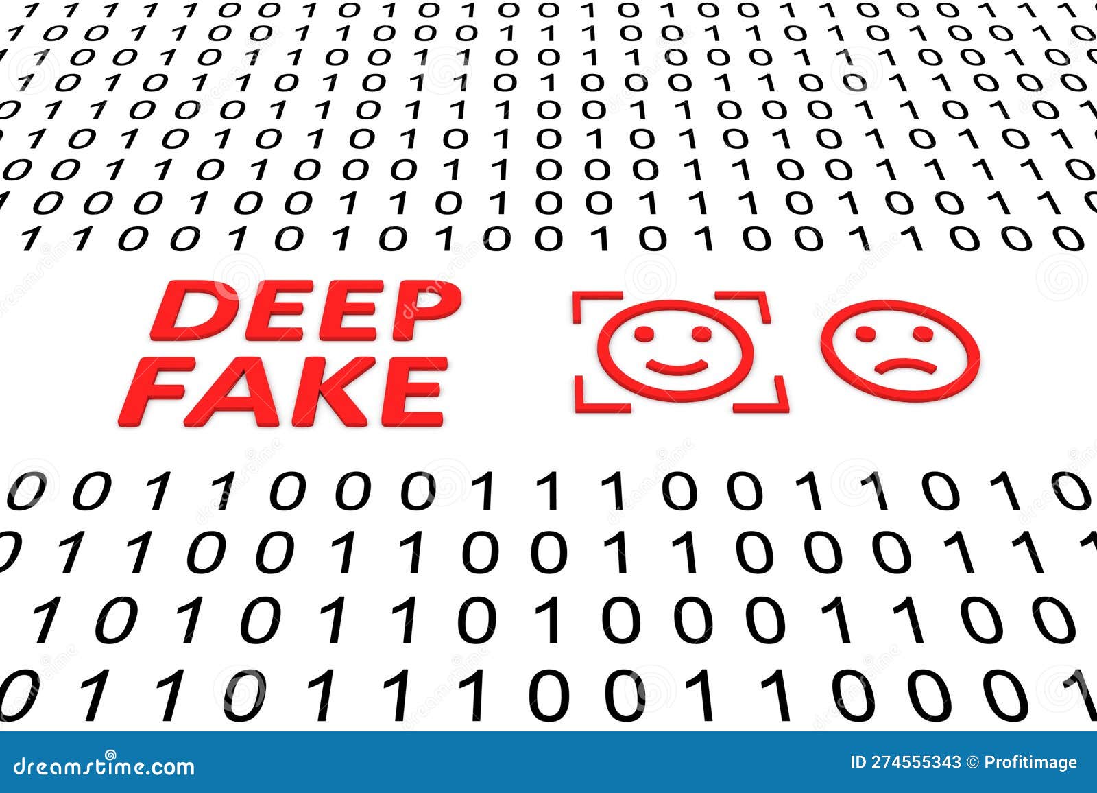 DEEP FAKE Concept Binary Code 3d Stock Illustration - Illustration of ...