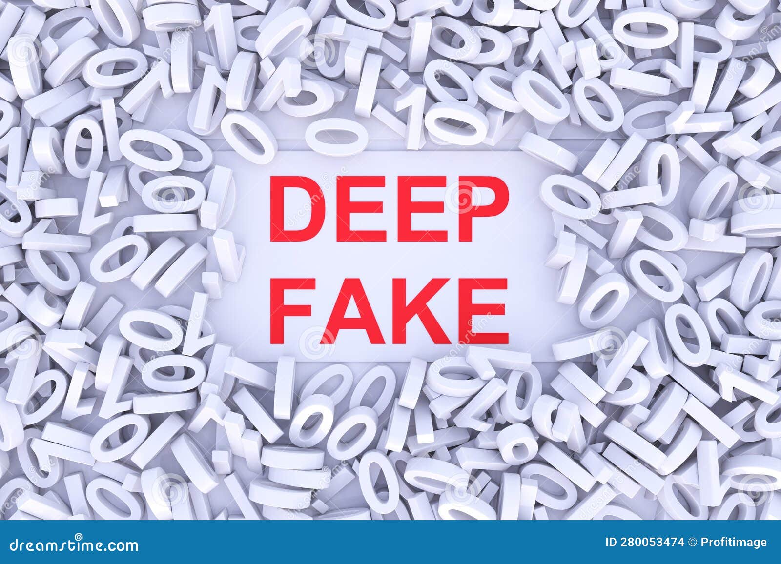 DEEP FAKE Concept Scattered Binary Code 3D Stock Illustration ...