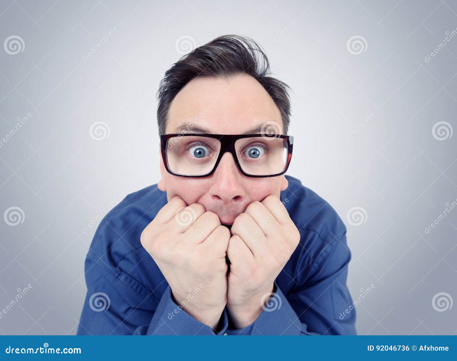 Deep fear of businessman stock photo. Image of hand, crisis - 92046736