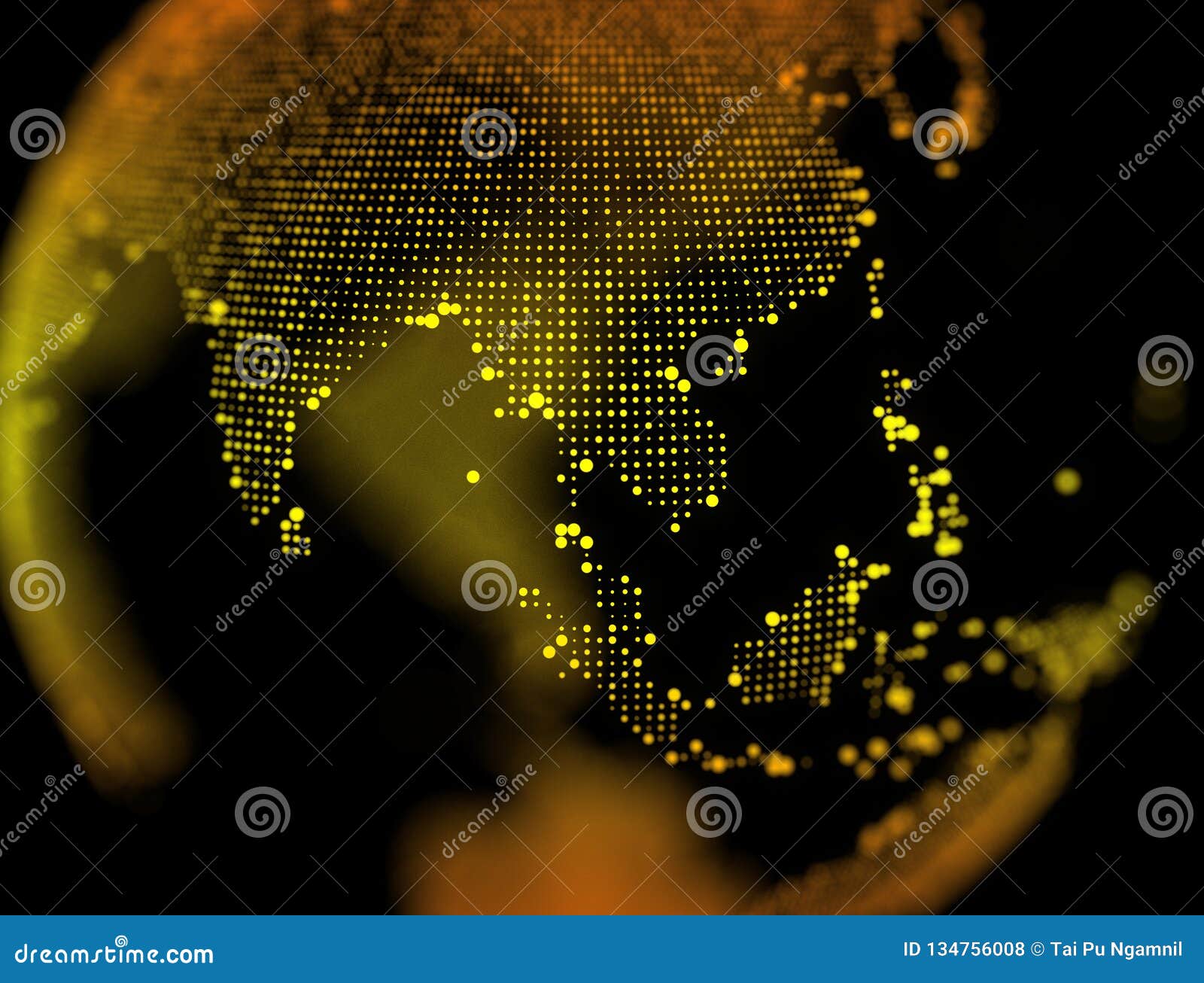 Deep of Feild of World Map Point Stock Illustration - Illustration of ...