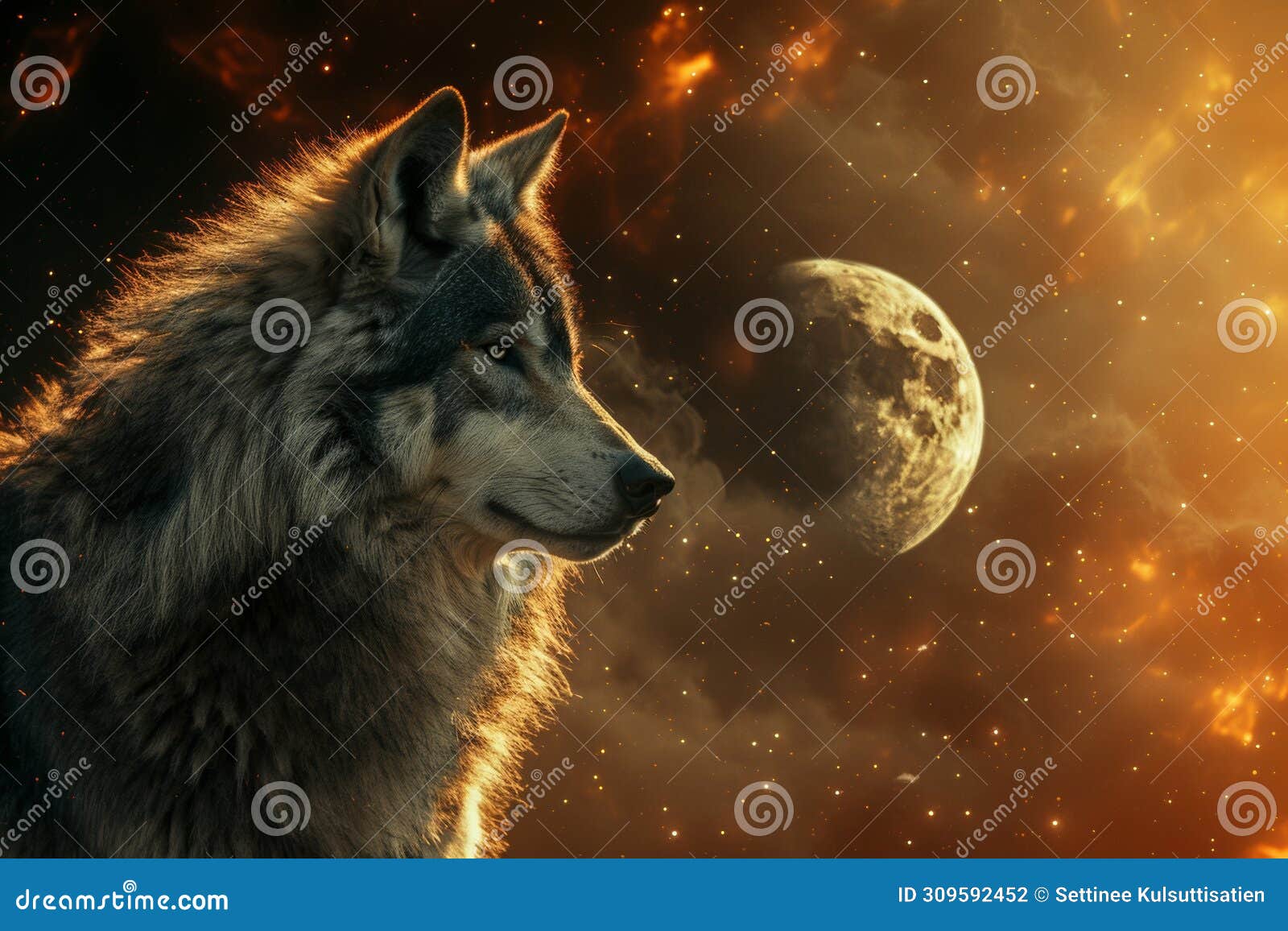 A Deep Focus Effect and the Mythical Essence of a Werewolf, Set Against ...