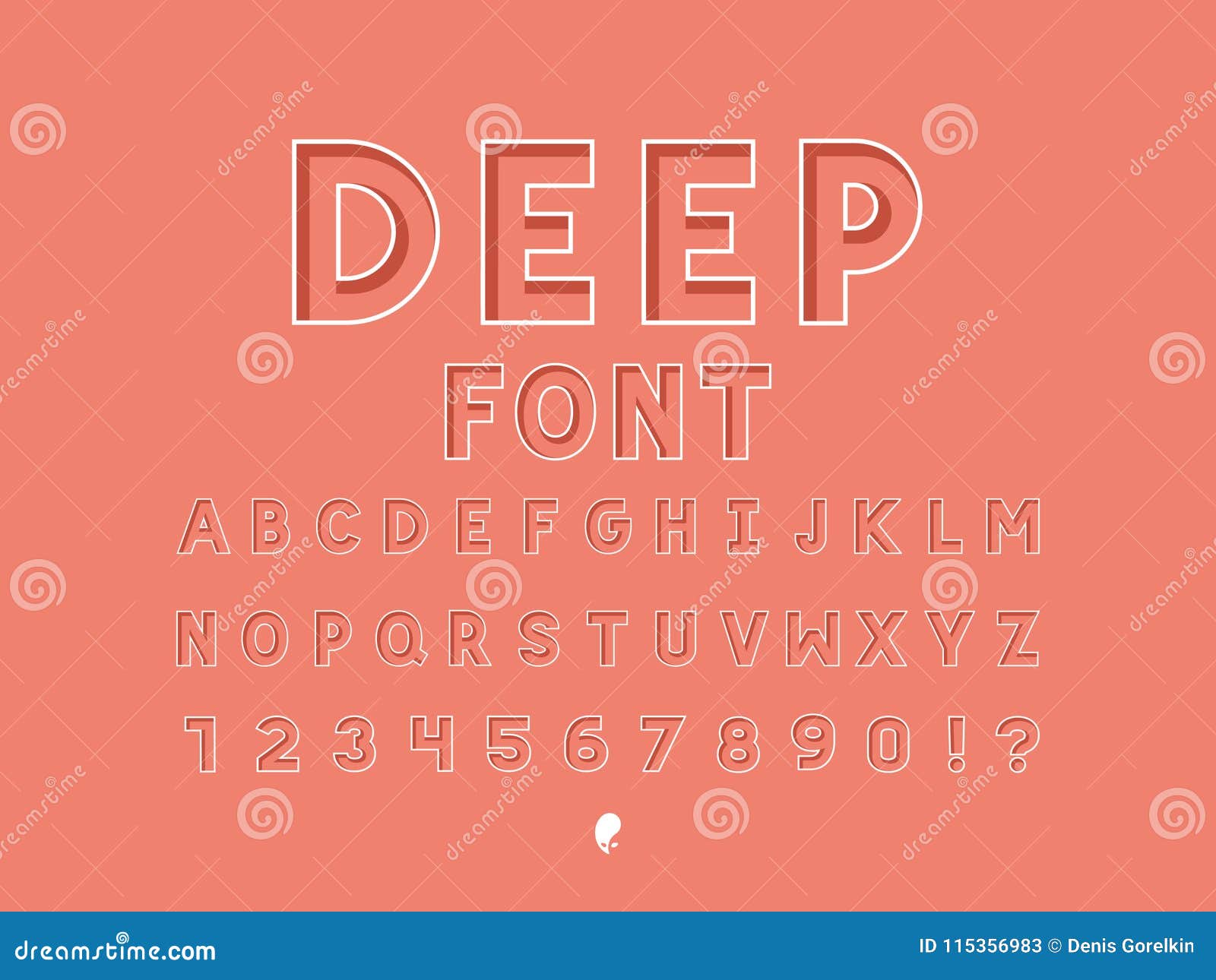 Deep font. Vector alphabet stock vector. Illustration of typeset ...