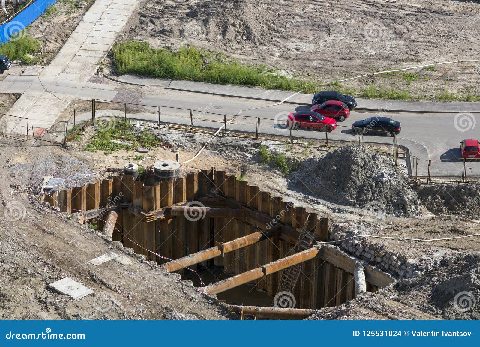 Deep Foundation Pit on the Construction Site. Stock Photo - Image of ...