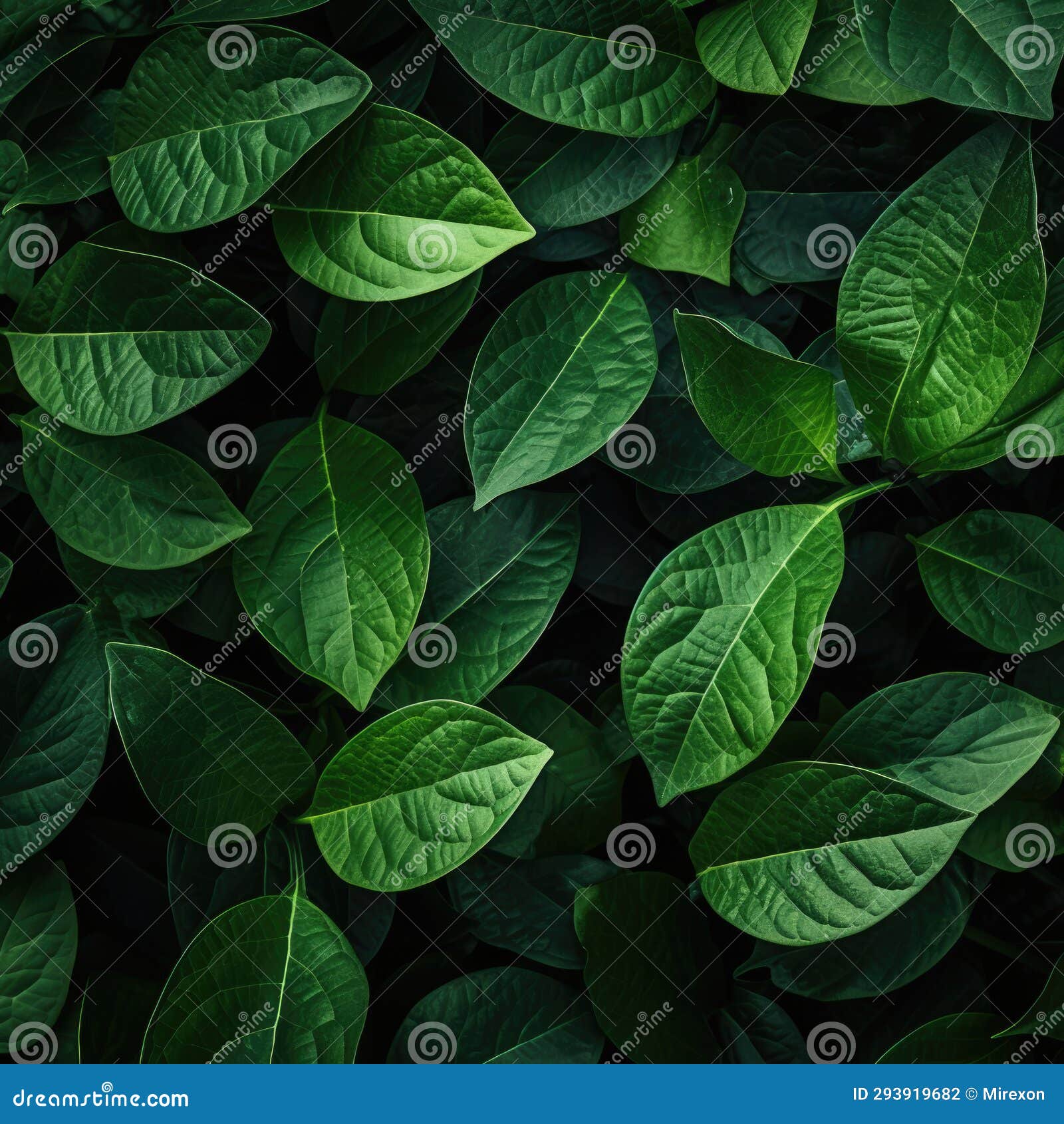Deep Fresh Green Leaves Texture Background Stock Photo - Image of ...