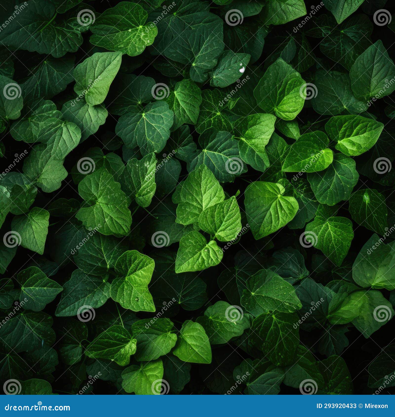 Deep Fresh Green Leaves Texture Background Stock Image - Image of ...