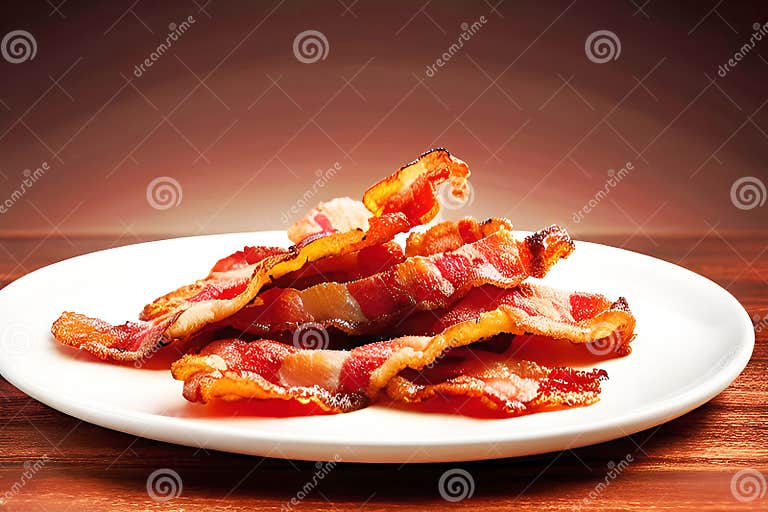 Deep Fried Bacon on a Dish, Generative AI Stock Illustration ...