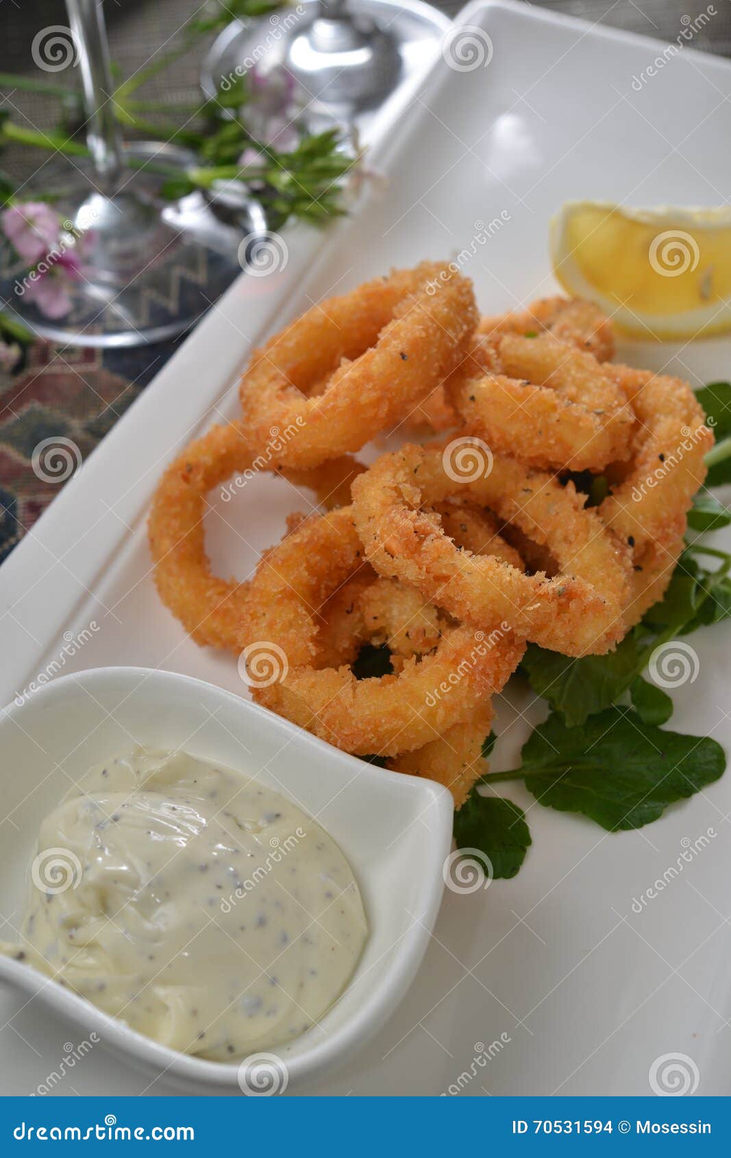 Deep fried calamari stock photo. Image of sauce, thoursand - 70531594