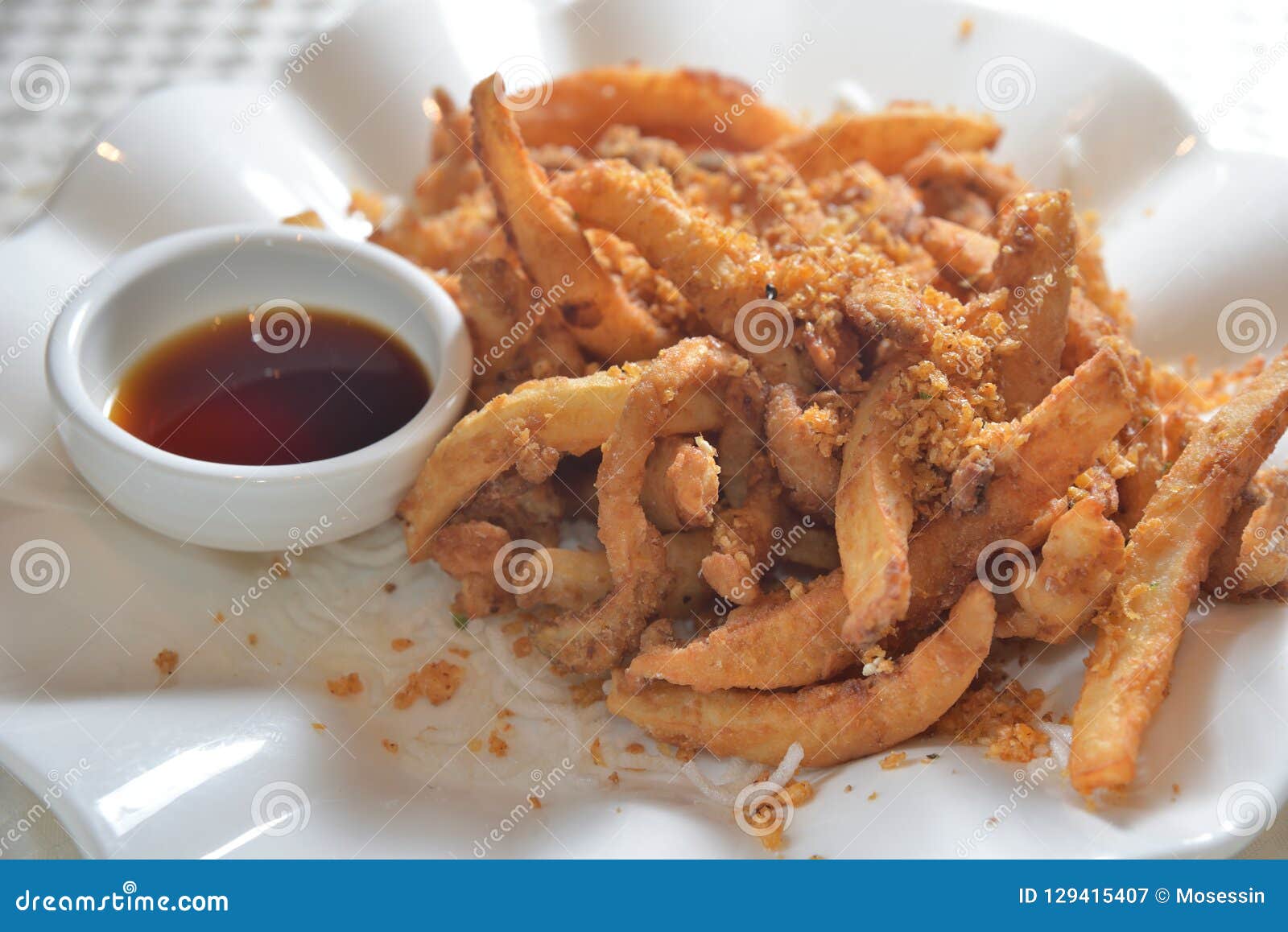 Deep Fried Calamari Squid Nugget Stock Image - Image of sauce, deep ...