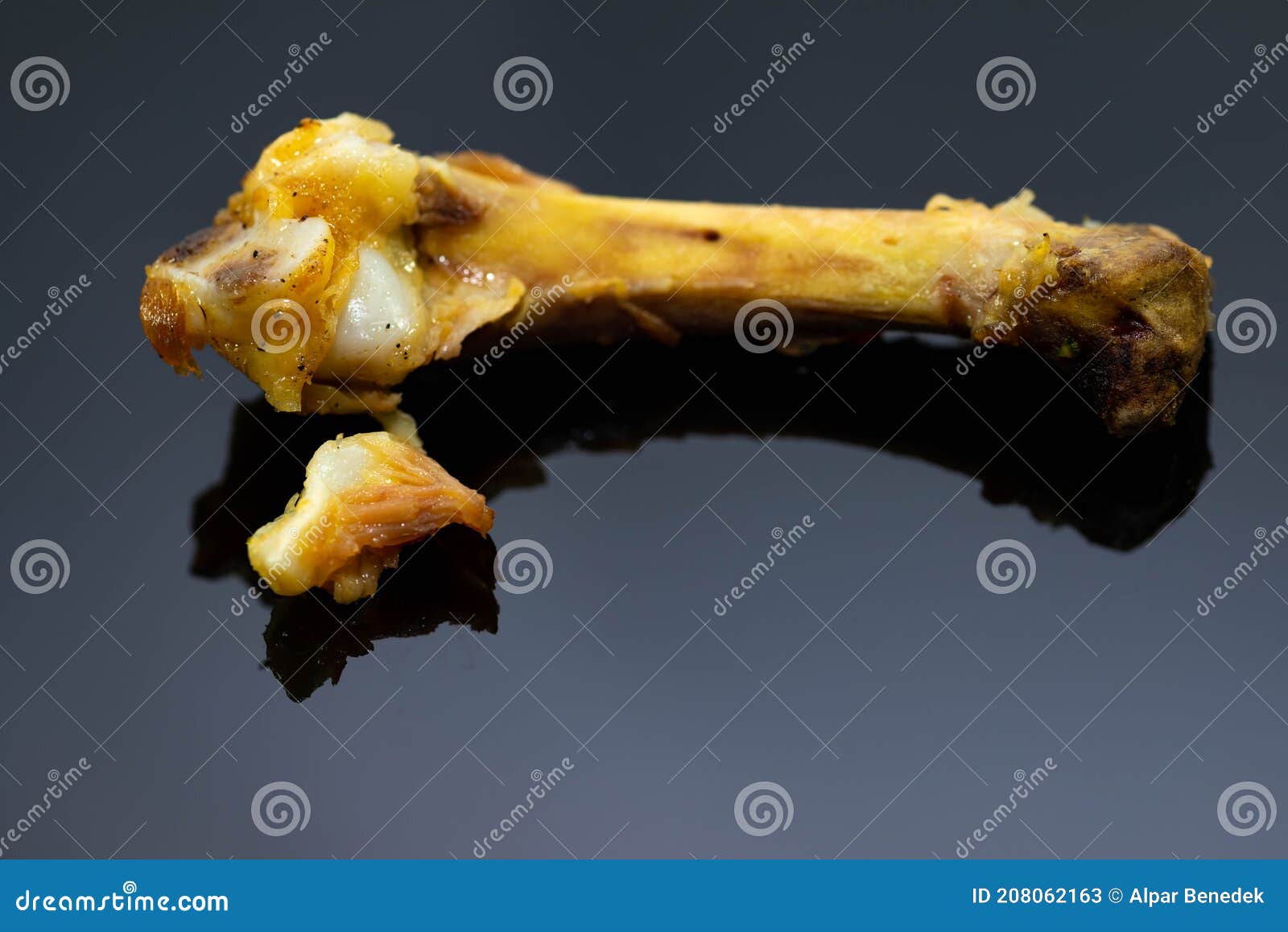 Deep Fried Chicken Bone on Shiny Dark Su Stock Image - Image of heap ...