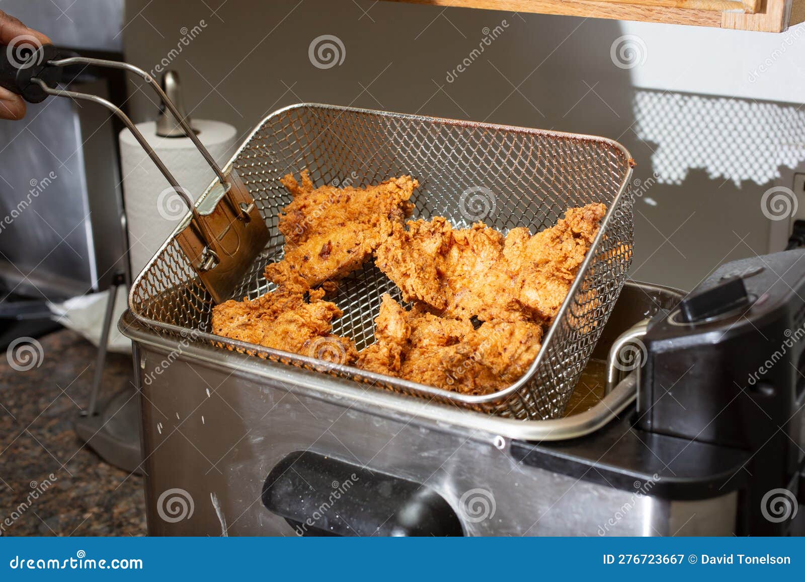 Deep Fried Chicken in Fryer Machine Stock Image - Image of shop ...