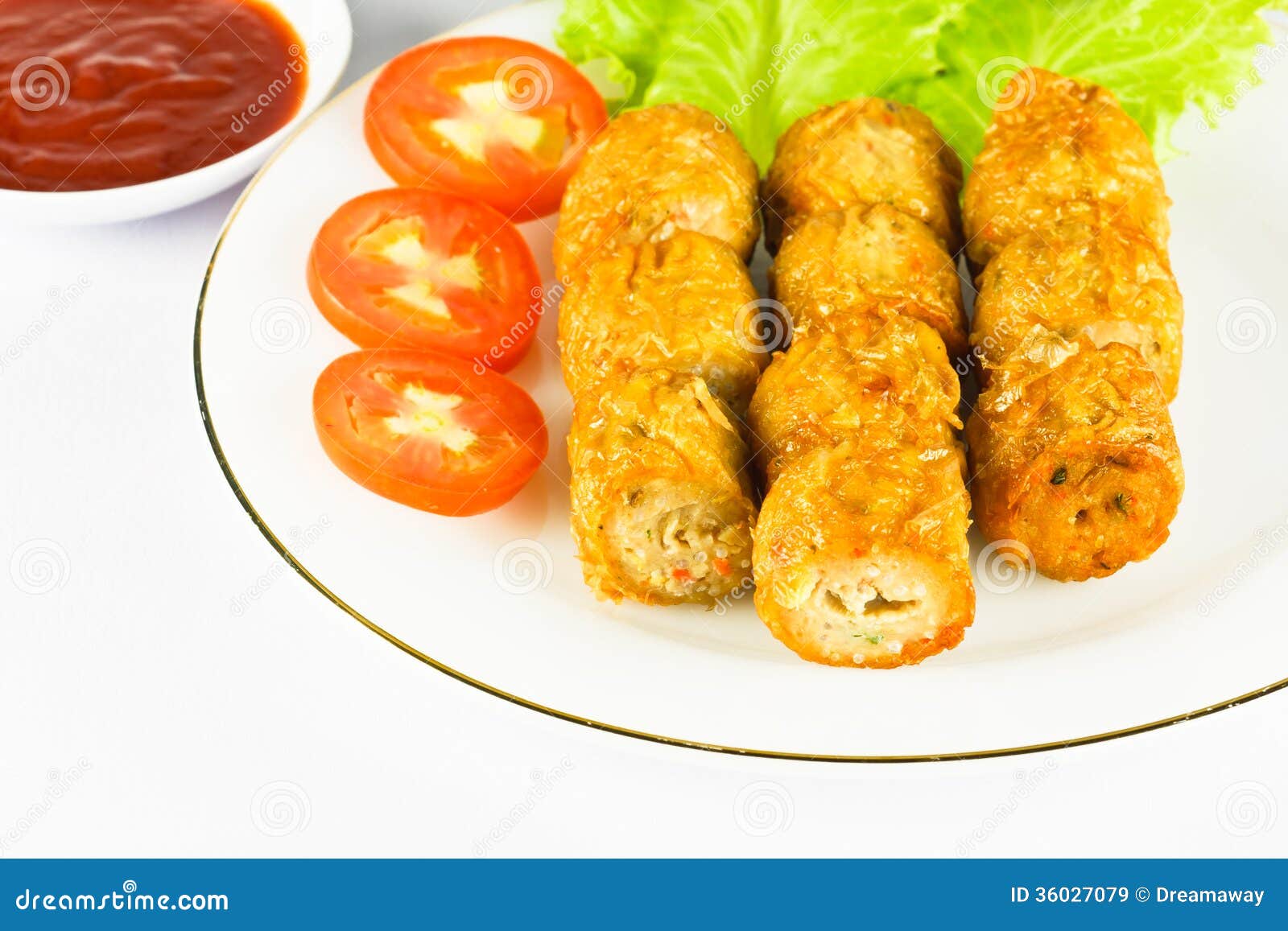 Deep fried chicken rool. stock image. Image of fried - 36027079