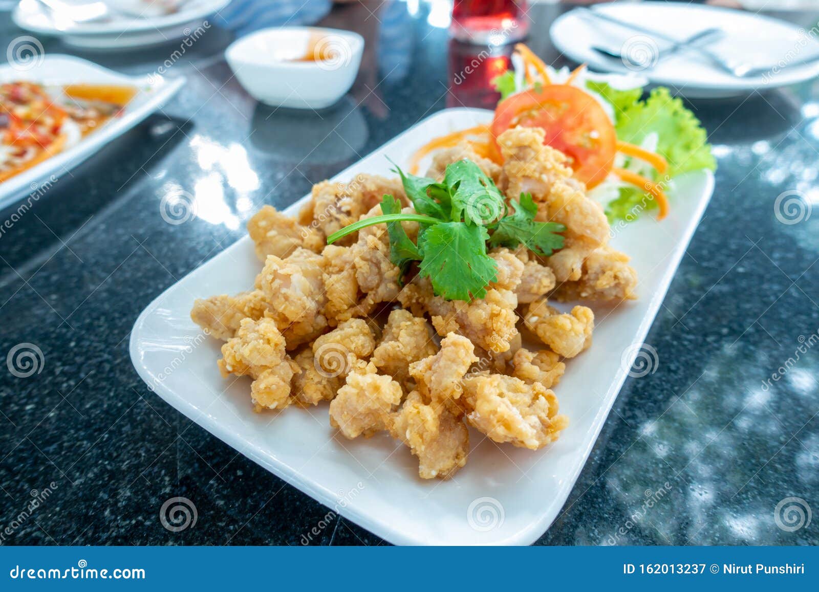 Deep fried chicken tendons stock image. Image of lettuce - 162013237