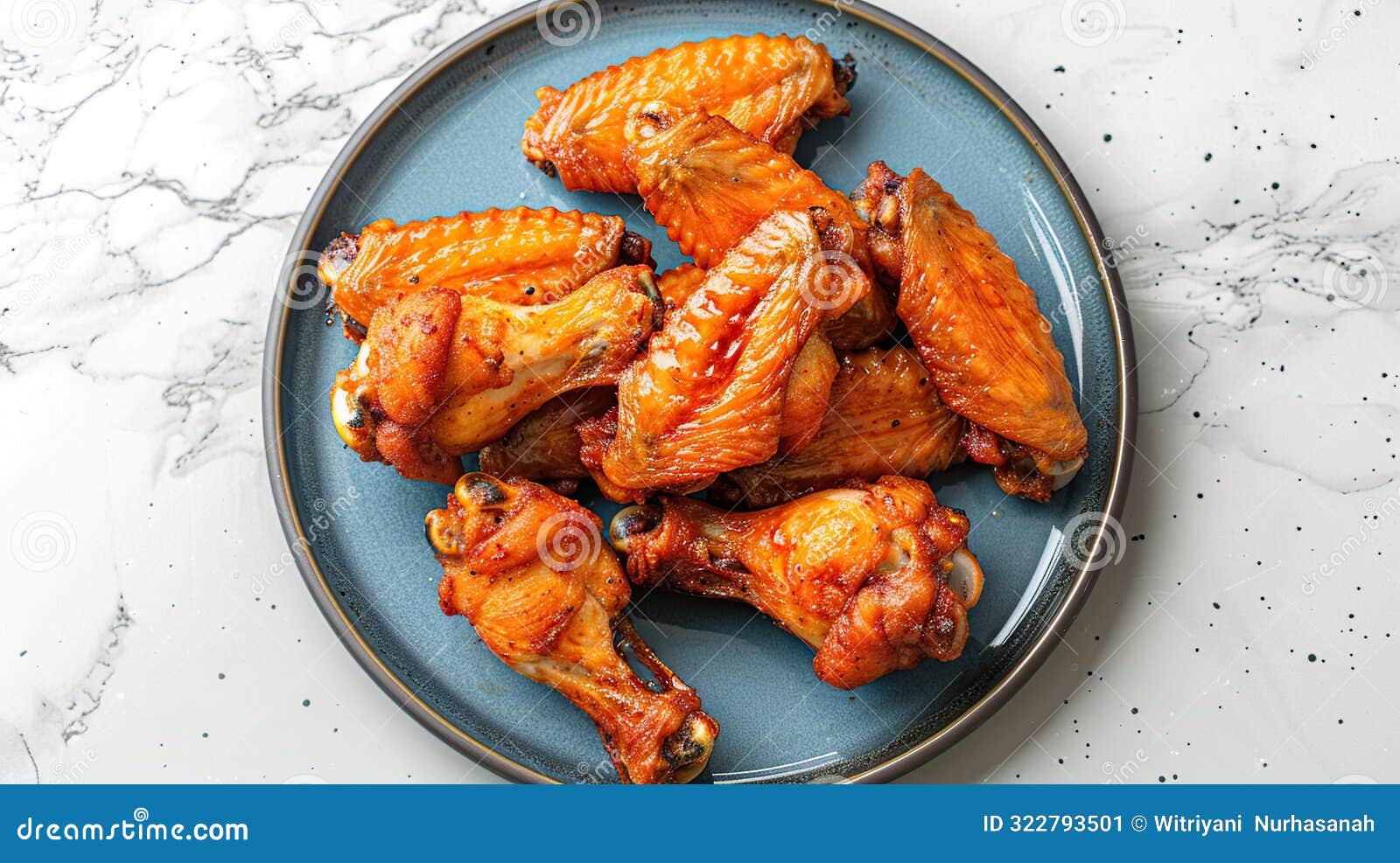 Deep Fried Chicken Wings on Plate Isolated. Generative Ai Stock Illustration - Illustration of ...
