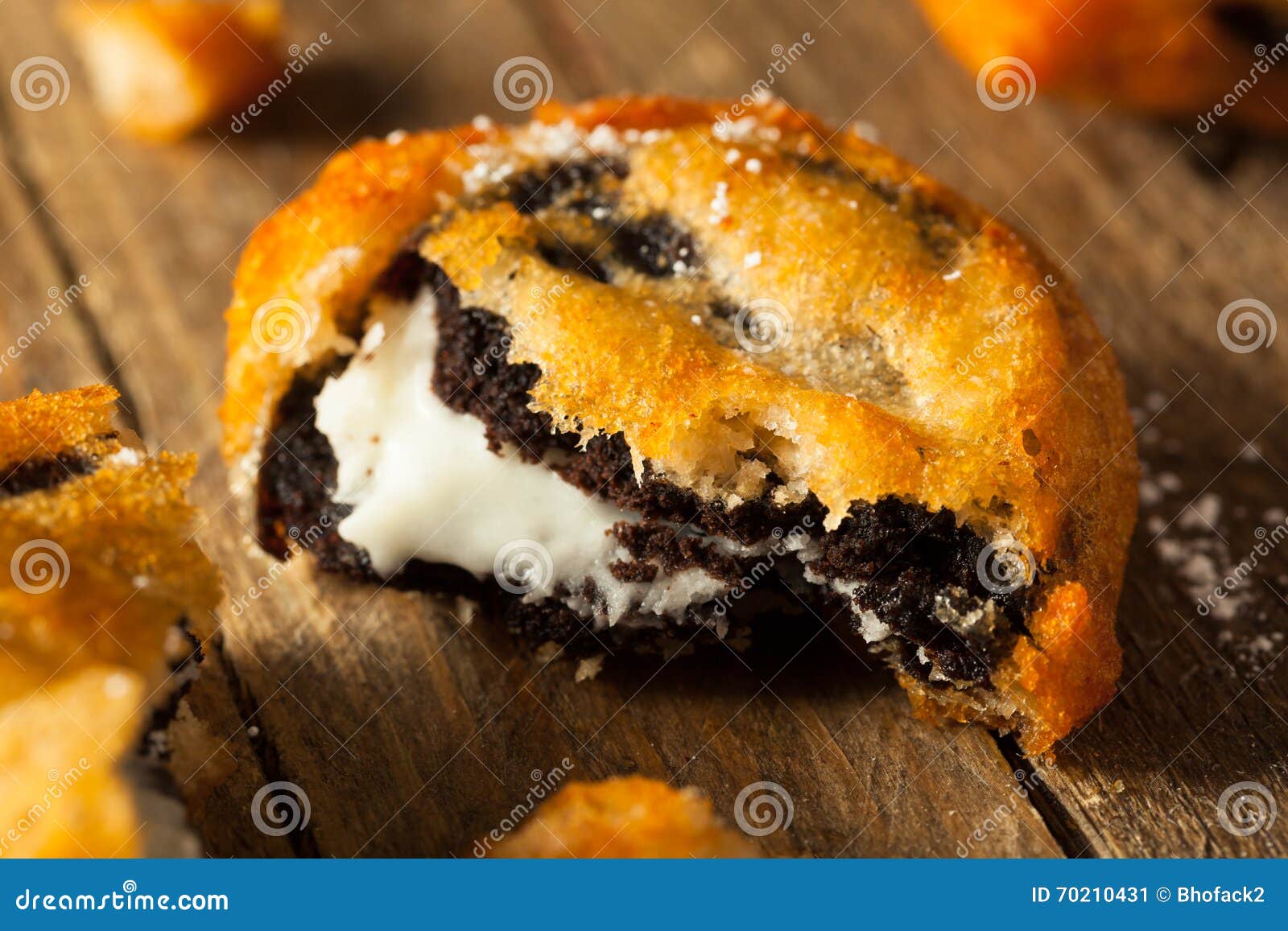 Deep Fried Chocolate Cream Cookies Stock Image - Image of baked, sugar ...