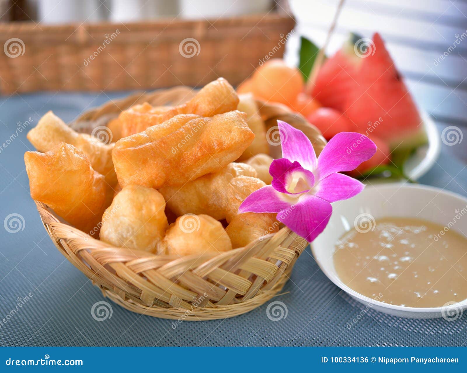 Deep-fried dough stick. stock photo. Image of meal, chinese - 100334136