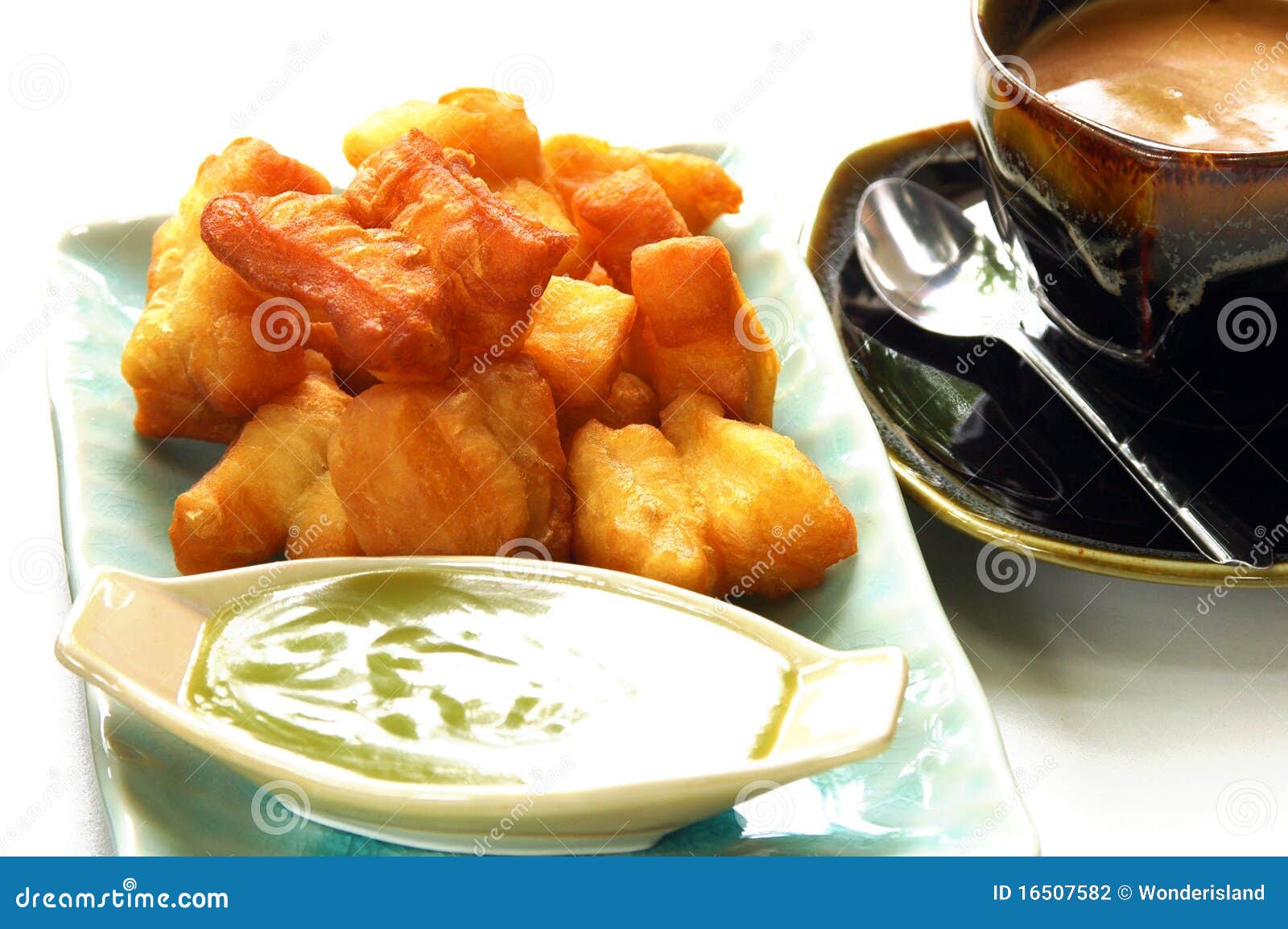 Deep-fried Doughstick with Local Coffee Stock Photo - Image of food ...