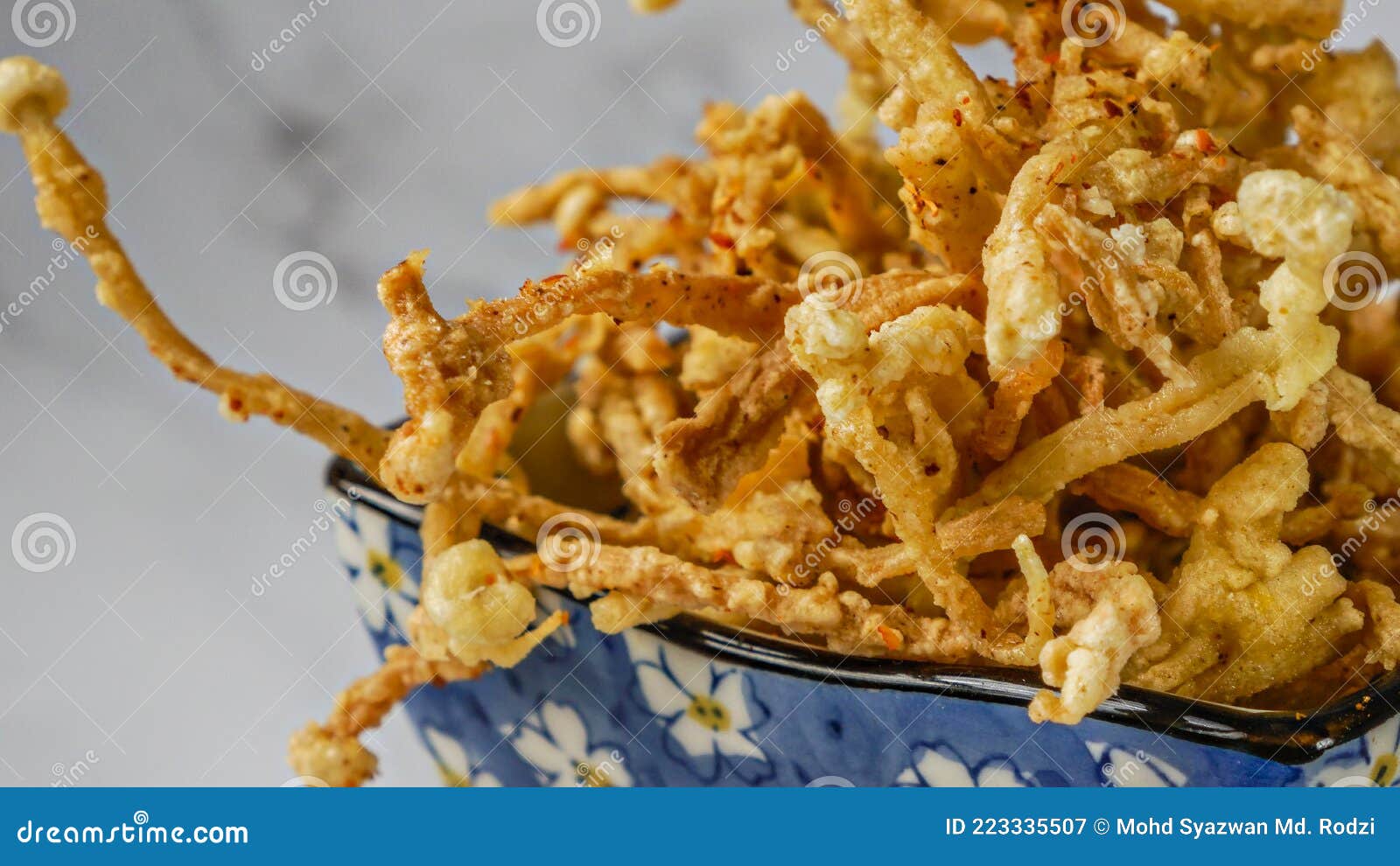 Deep Fried Enoki Mushrooms in a Bowl. Stock Image - Image of fried ...