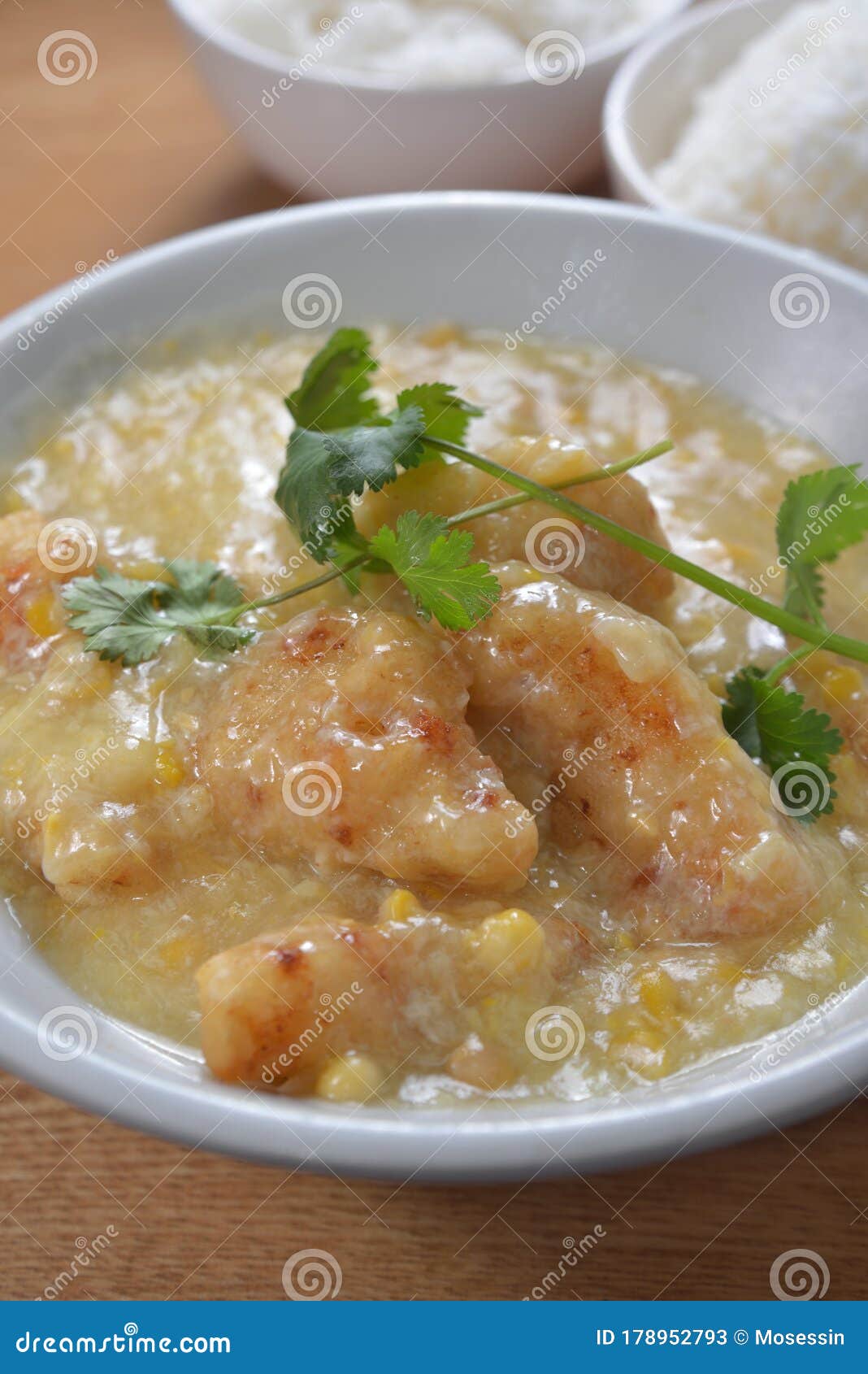 Deep Fried Fish Fillet Cream Corn Sauce Stock Image - Image of deep ...