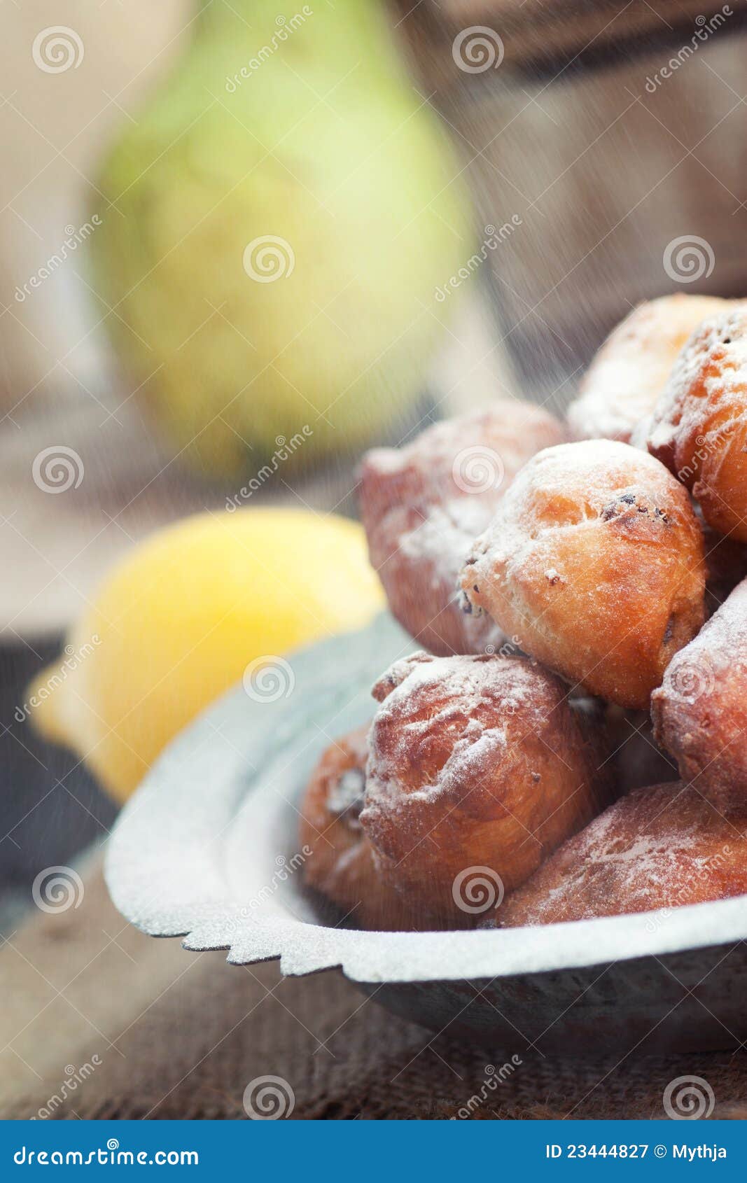 Deep fried fritters donuts stock image. Image of lemon - 23444827