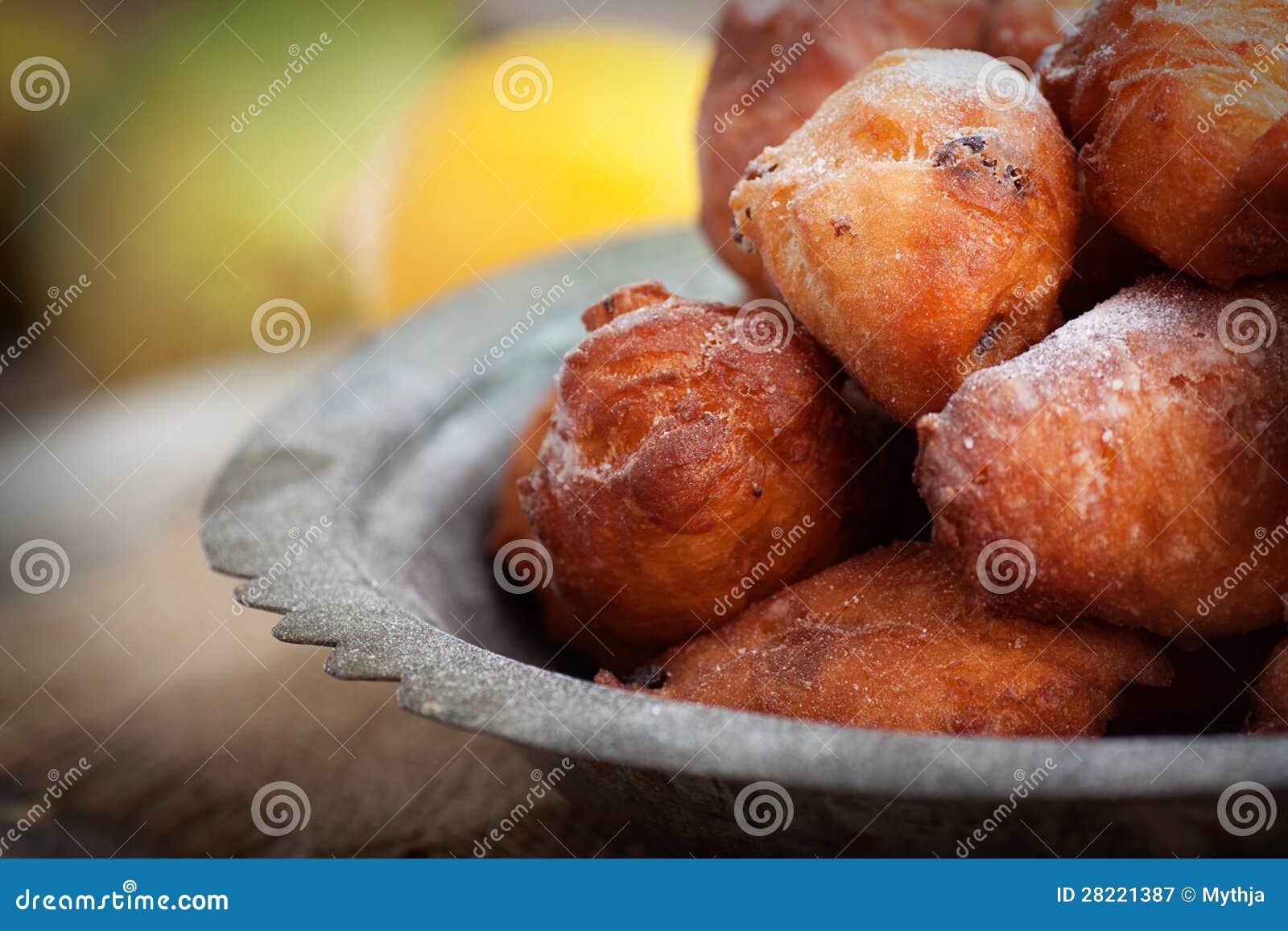 Deep fried fritters donuts stock image. Image of lemon - 28221387