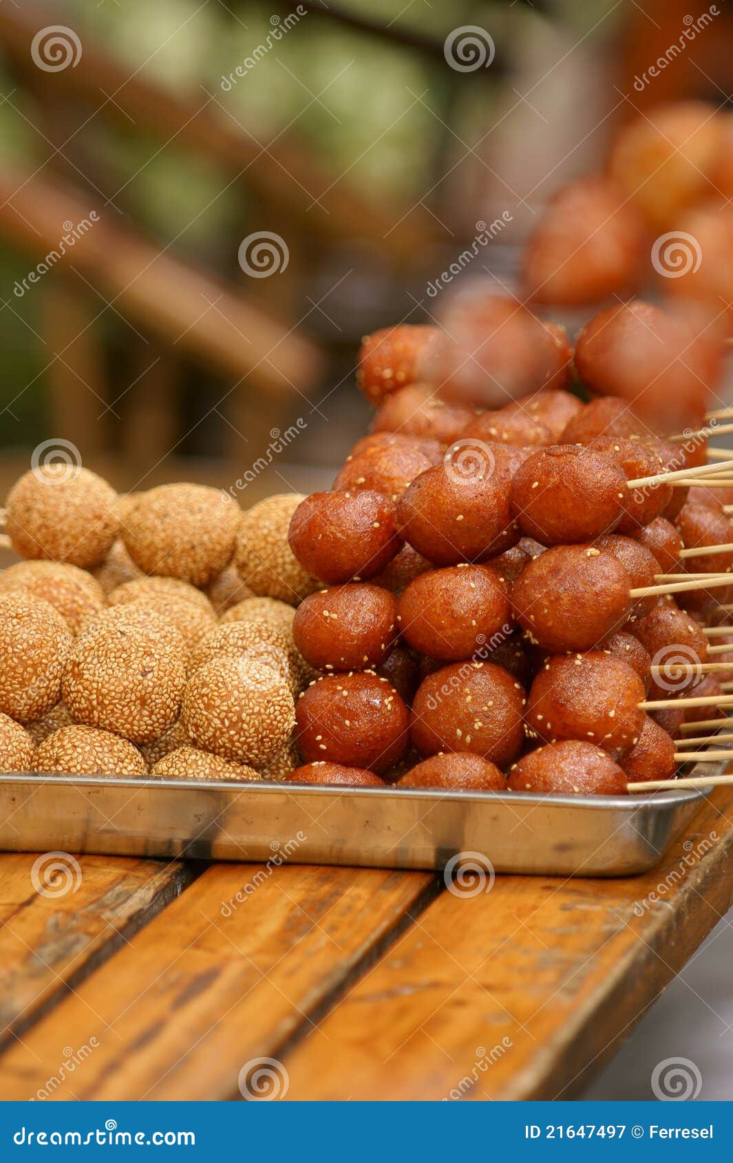 Deep-Fried Glutinous Rice Balls with Sesame Stock Image - Image of ...