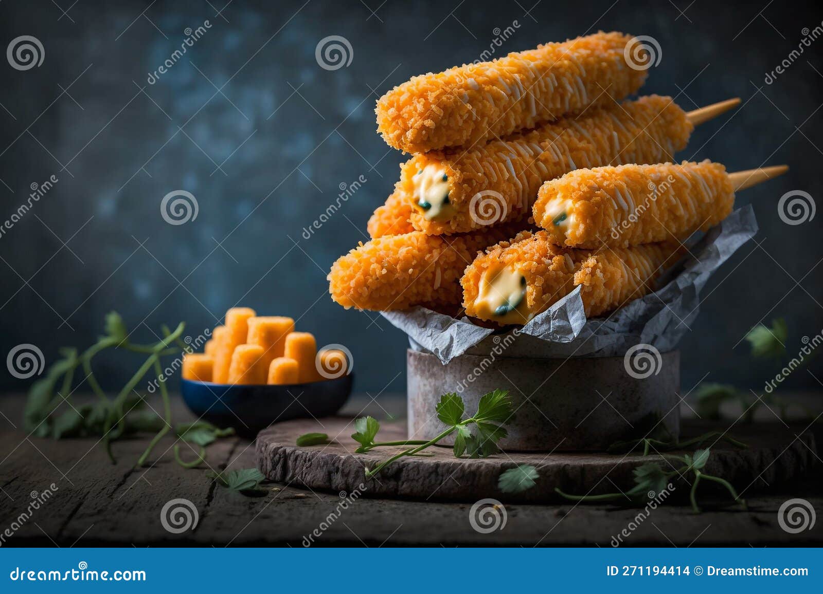 Deep Fried Golden Cheese Sticks Snack Generative AI Stock Illustration ...