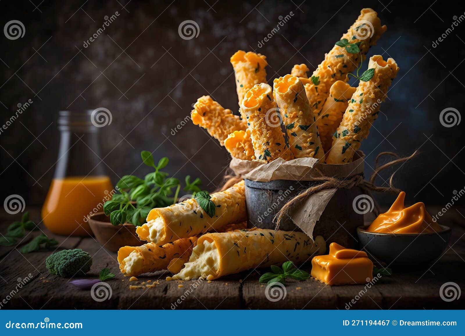 Deep Fried Golden Cheese Sticks Snack Generative AI Stock Illustration ...