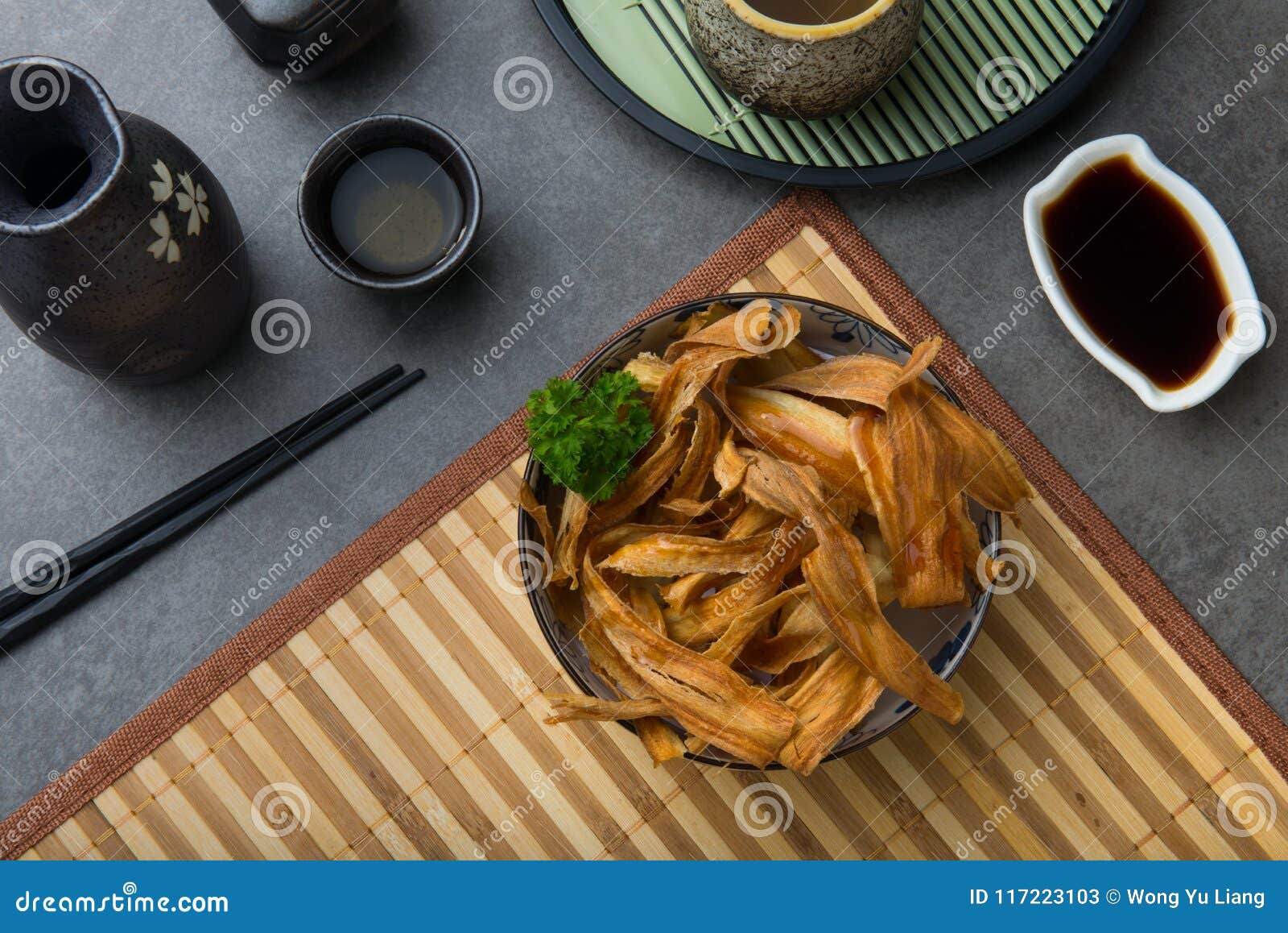 Deep Fried Japanese Burdock Gobo Flat Lay Stock Image - Image of deep ...
