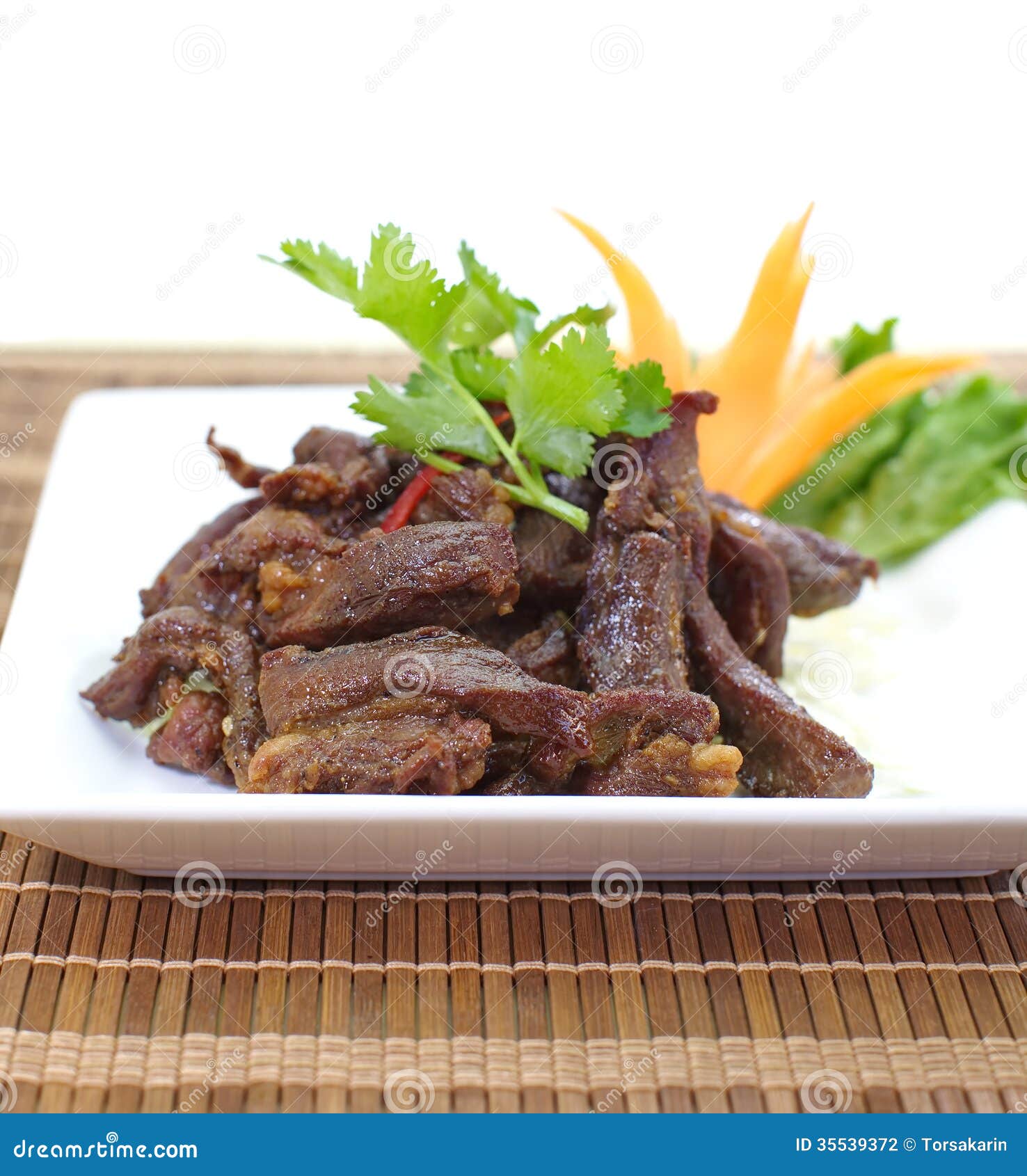 Deep fried marinated beef stock photo. Image of gourmet - 35539372