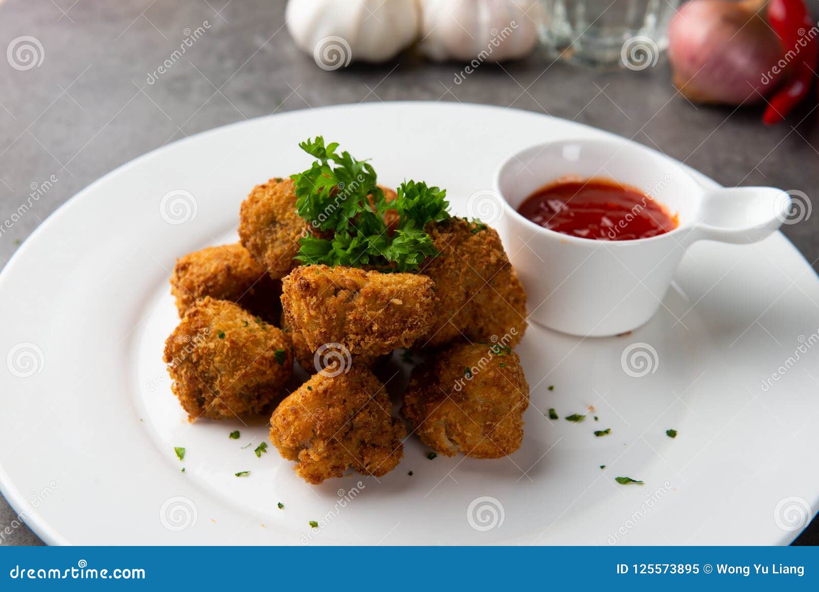 Deep fried meatballs stock image. Image of beef, food - 125573895