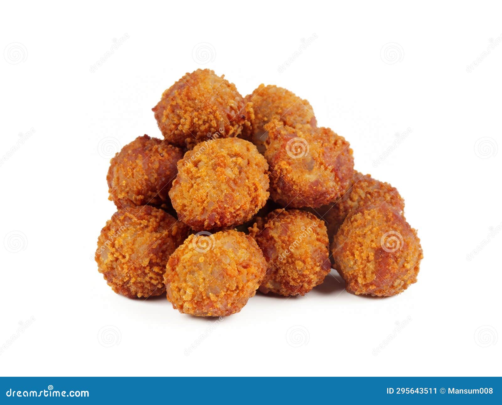 Deep Fried Meatballs on White Background Stock Image - Image of fresh ...