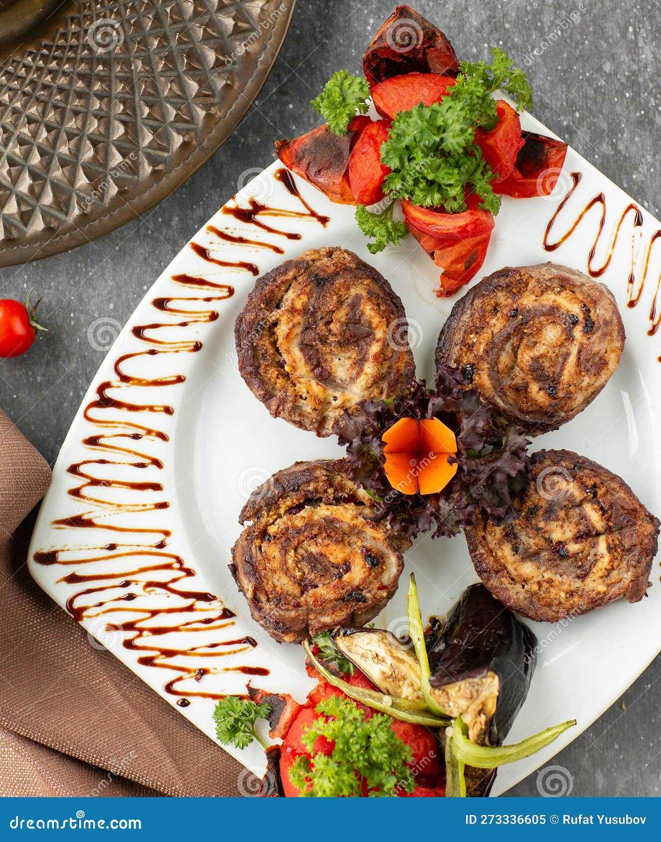 Deep-fried Meatloaf with Vegetables Stock Image - Image of meat ...