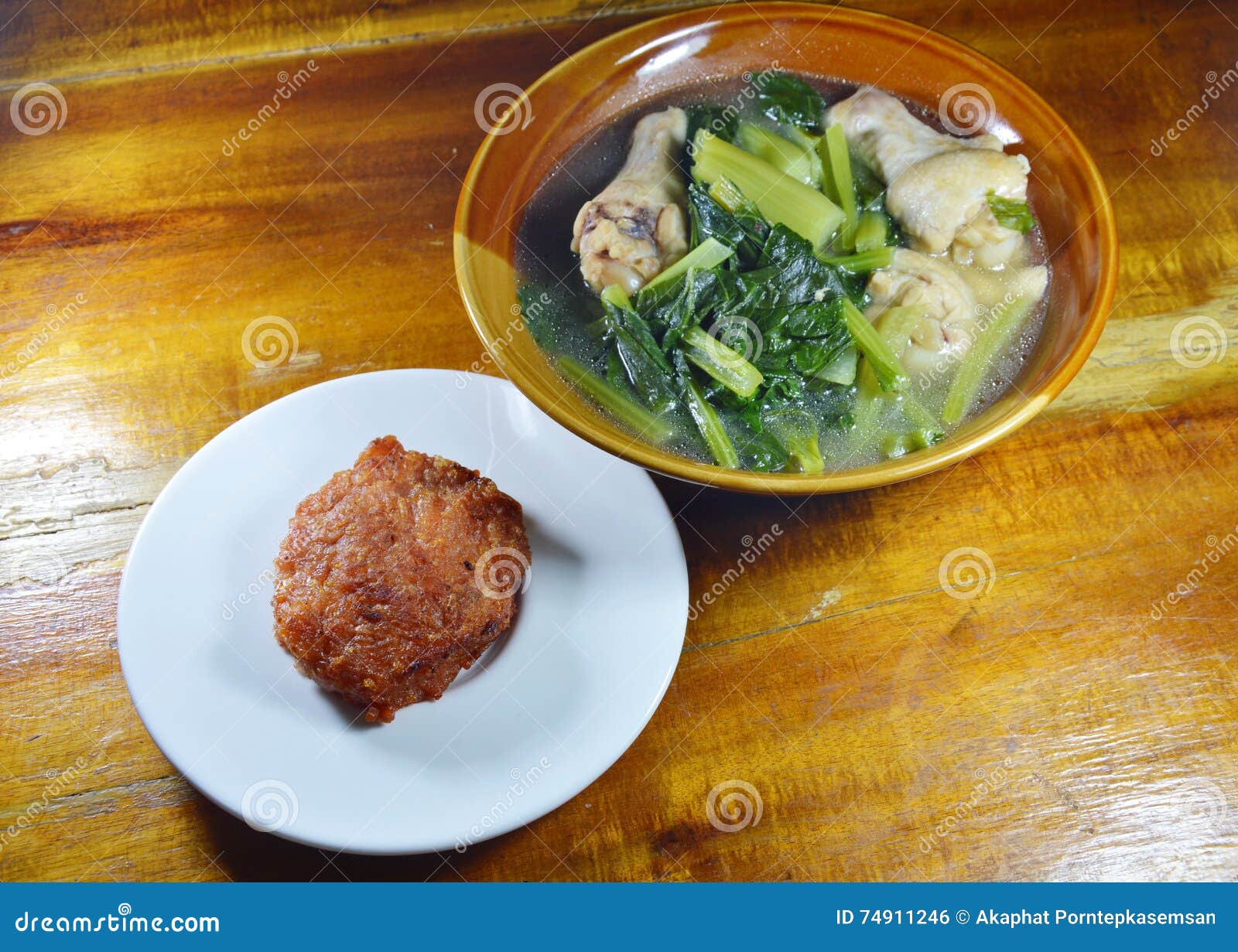 Deep Fried Minced Pork and Chinese Cabbage Soup on Table Stock Photo ... Deep Fried Minced Pork and Chinese Cabbage Soup on Table Stock Photo ...