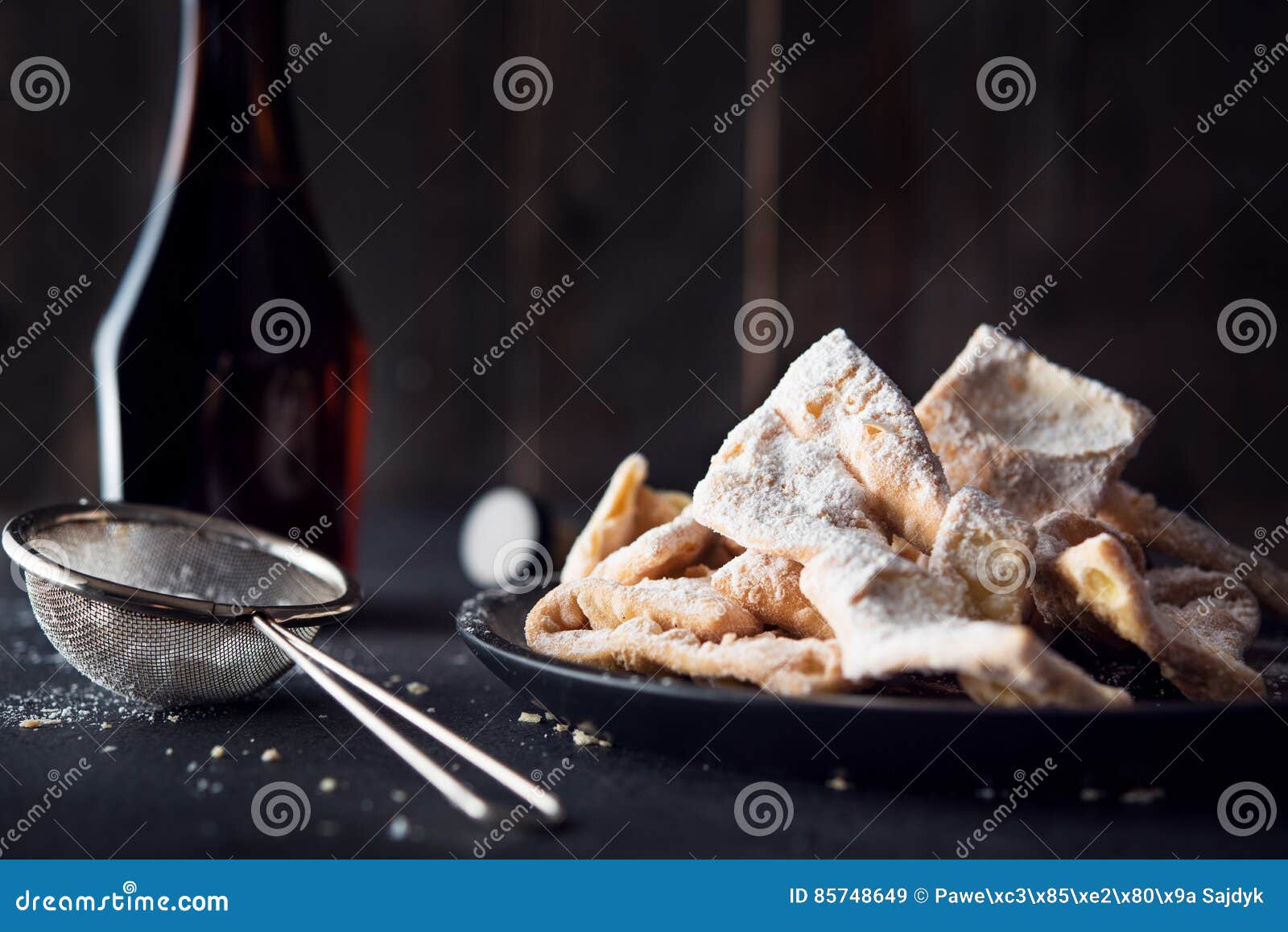 Deep fried pastry ribbons stock image. Image of break - 85748649