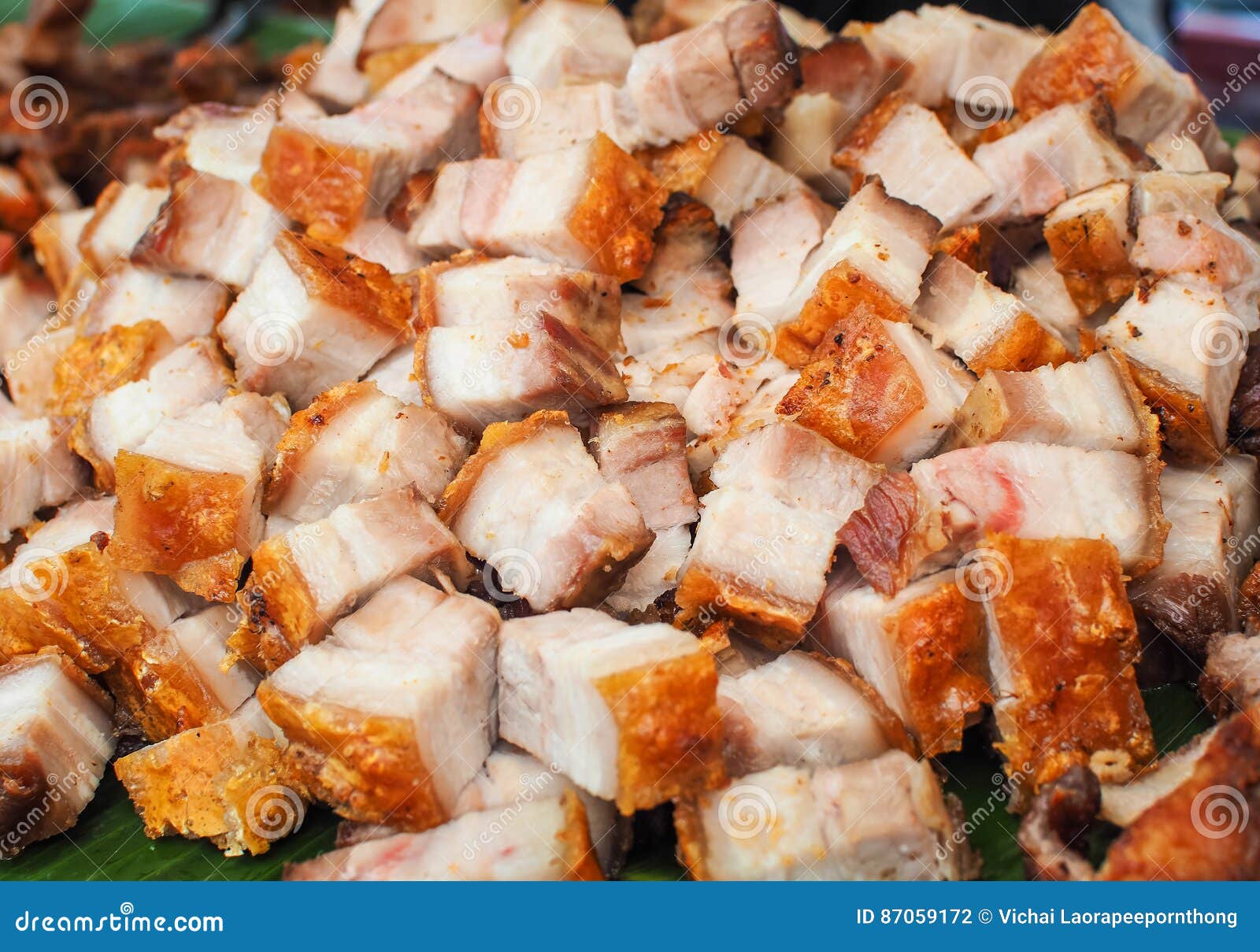 Deep Fried Pork Belly Crispy Pork Stock Photo - Image of focus, close ...