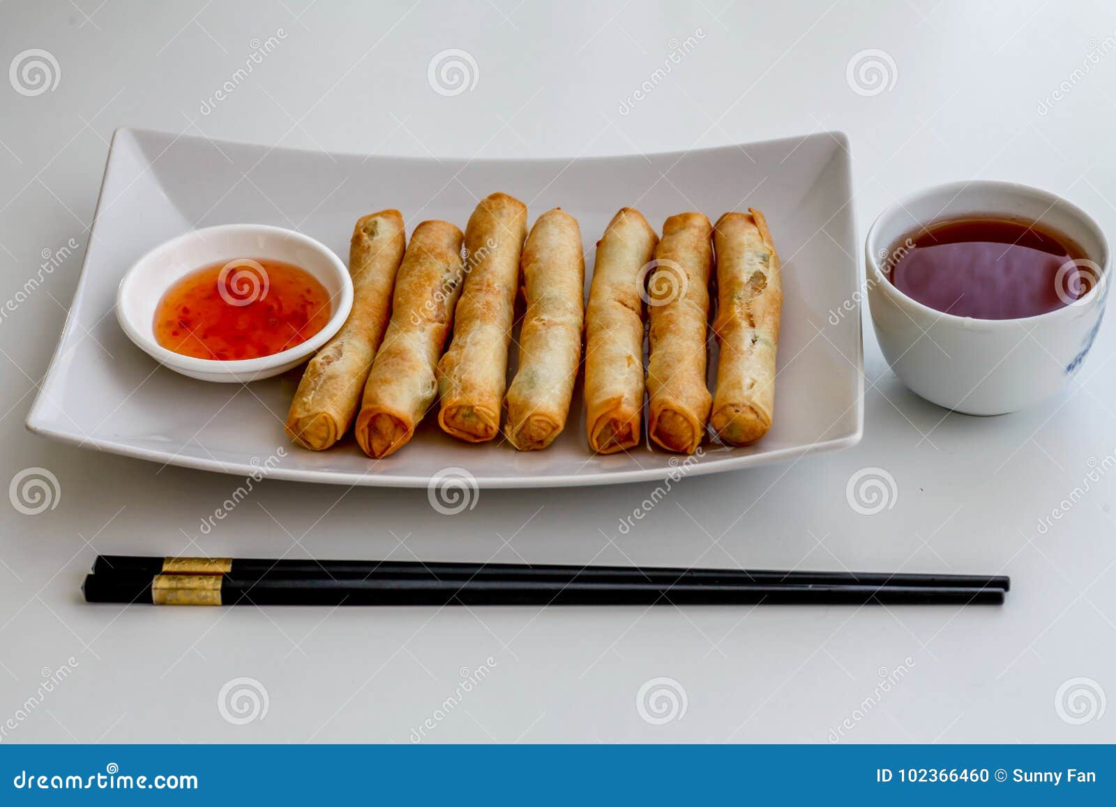 Deep Fried Prawn Spring Rolls Stock Photo - Image of asia, dish: 102366460