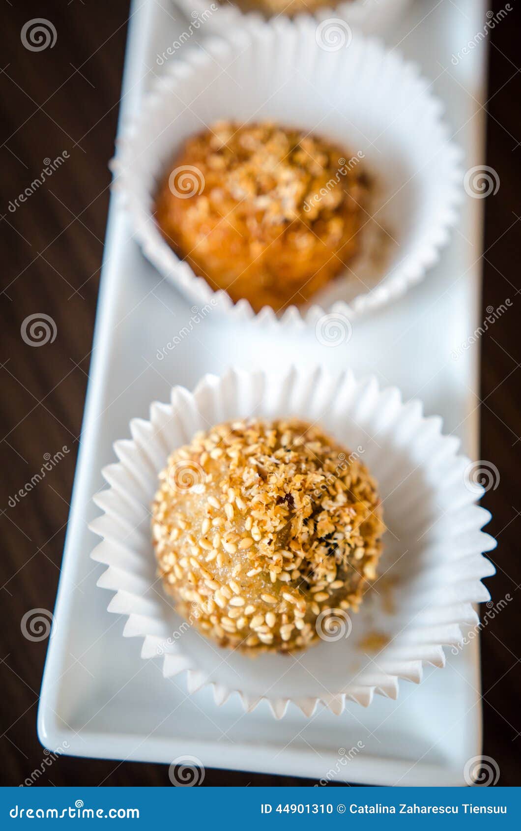 Deep Fried Rice Balls- Chinese Dessert Stock Photo - Image of sesame ...