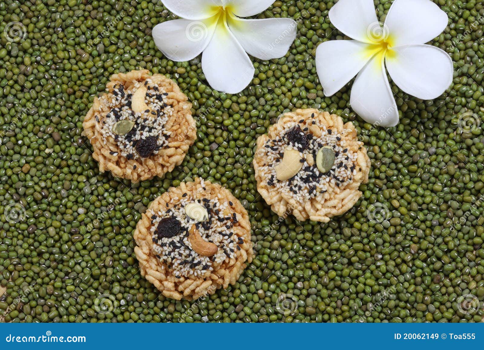 Deep Fried Rice Topping with Cashew Nut ,sesame Stock Image - Image of ...